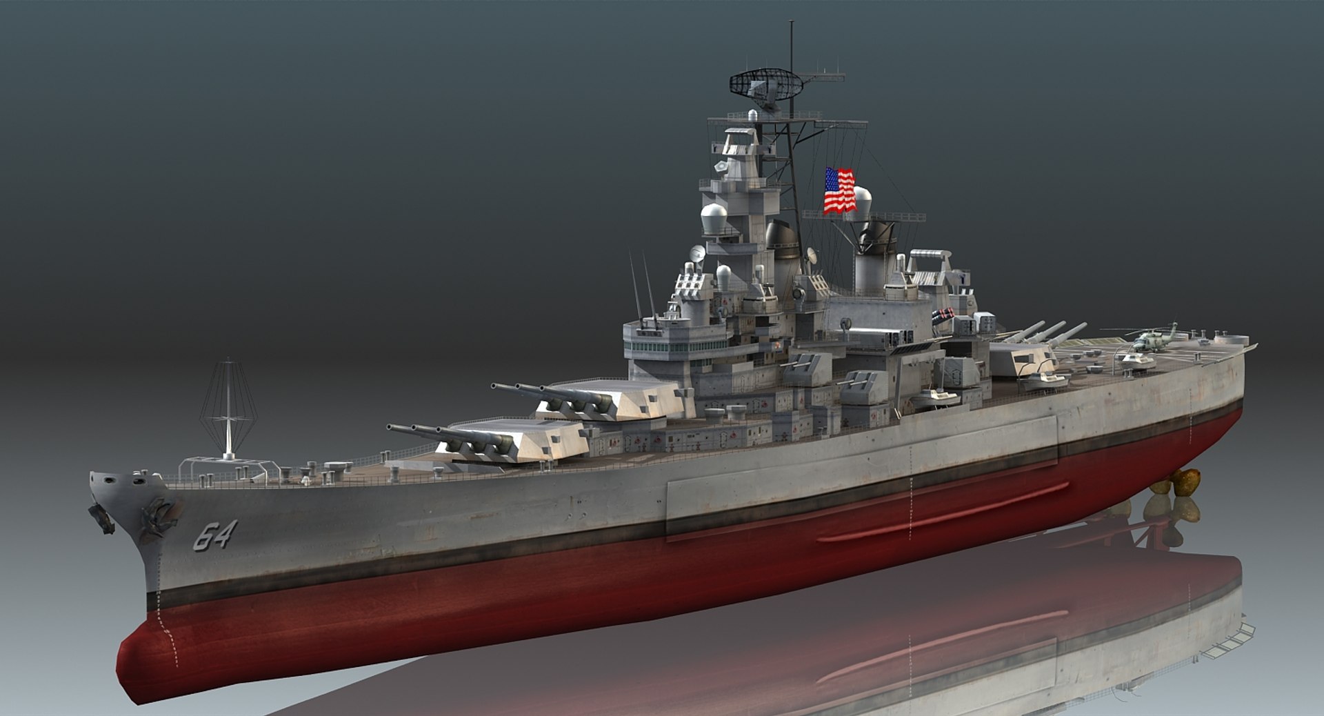 3D Uss Wisconsin Bb - TurboSquid 1317118
