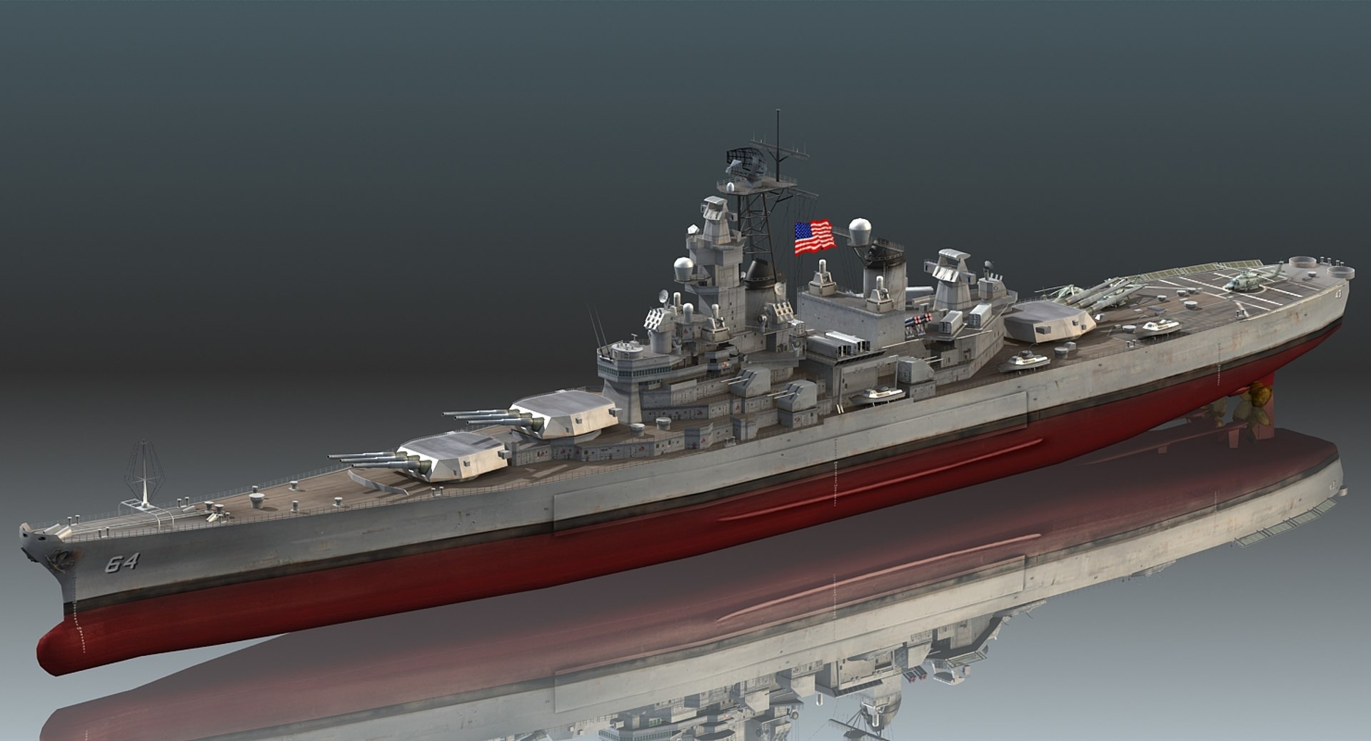 3D Uss Wisconsin Bb - TurboSquid 1317118