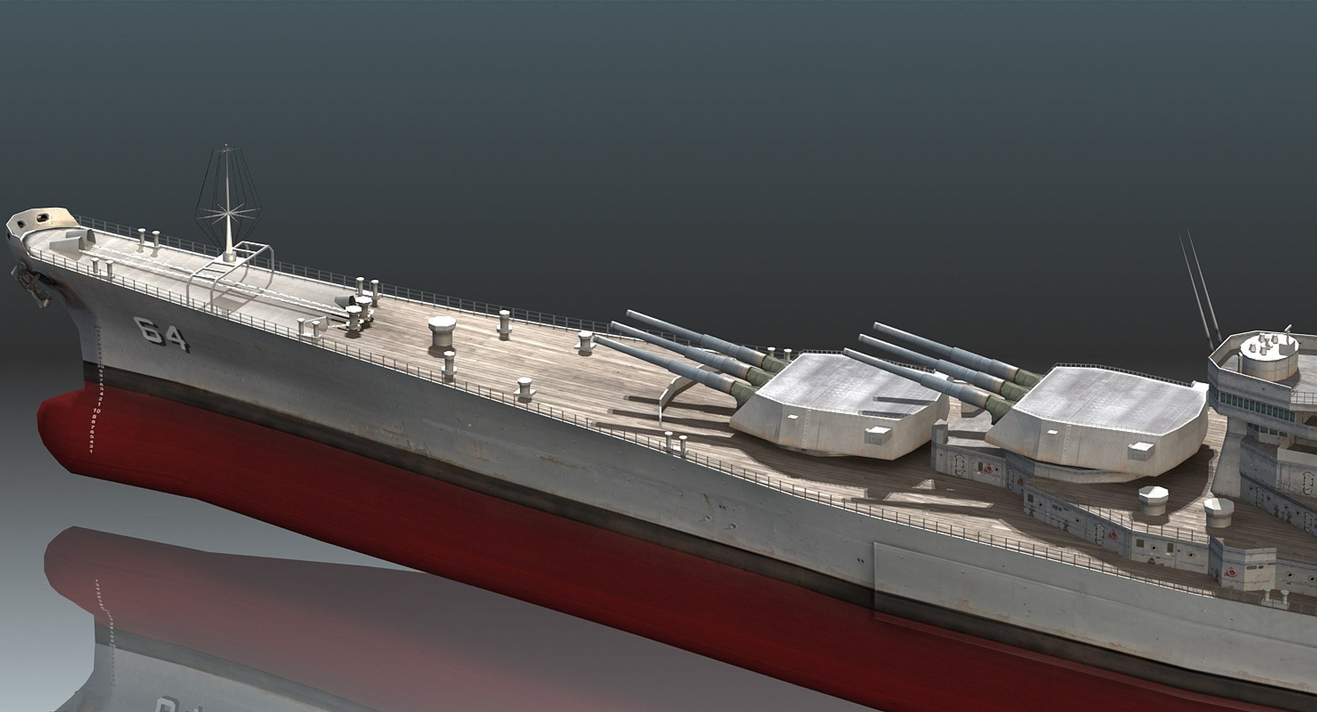 3D Uss Wisconsin Bb - TurboSquid 1317118