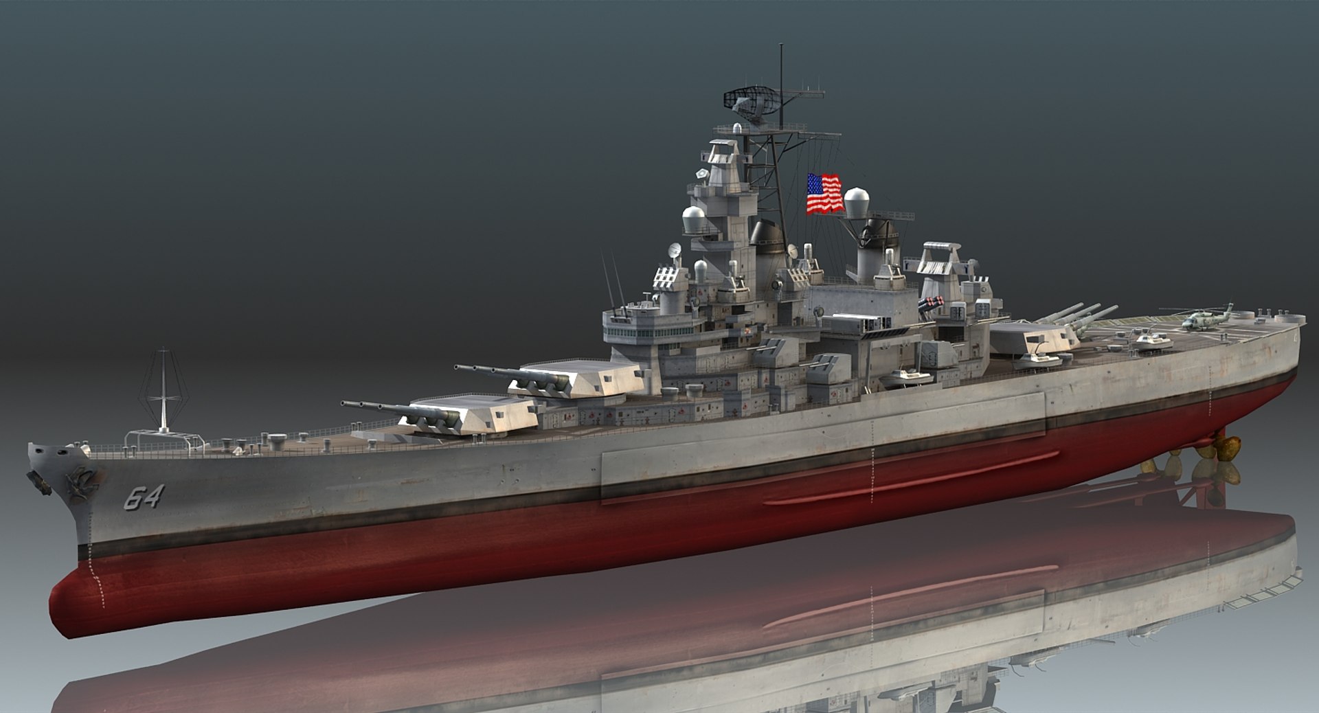 3D Uss Wisconsin Bb - TurboSquid 1317118