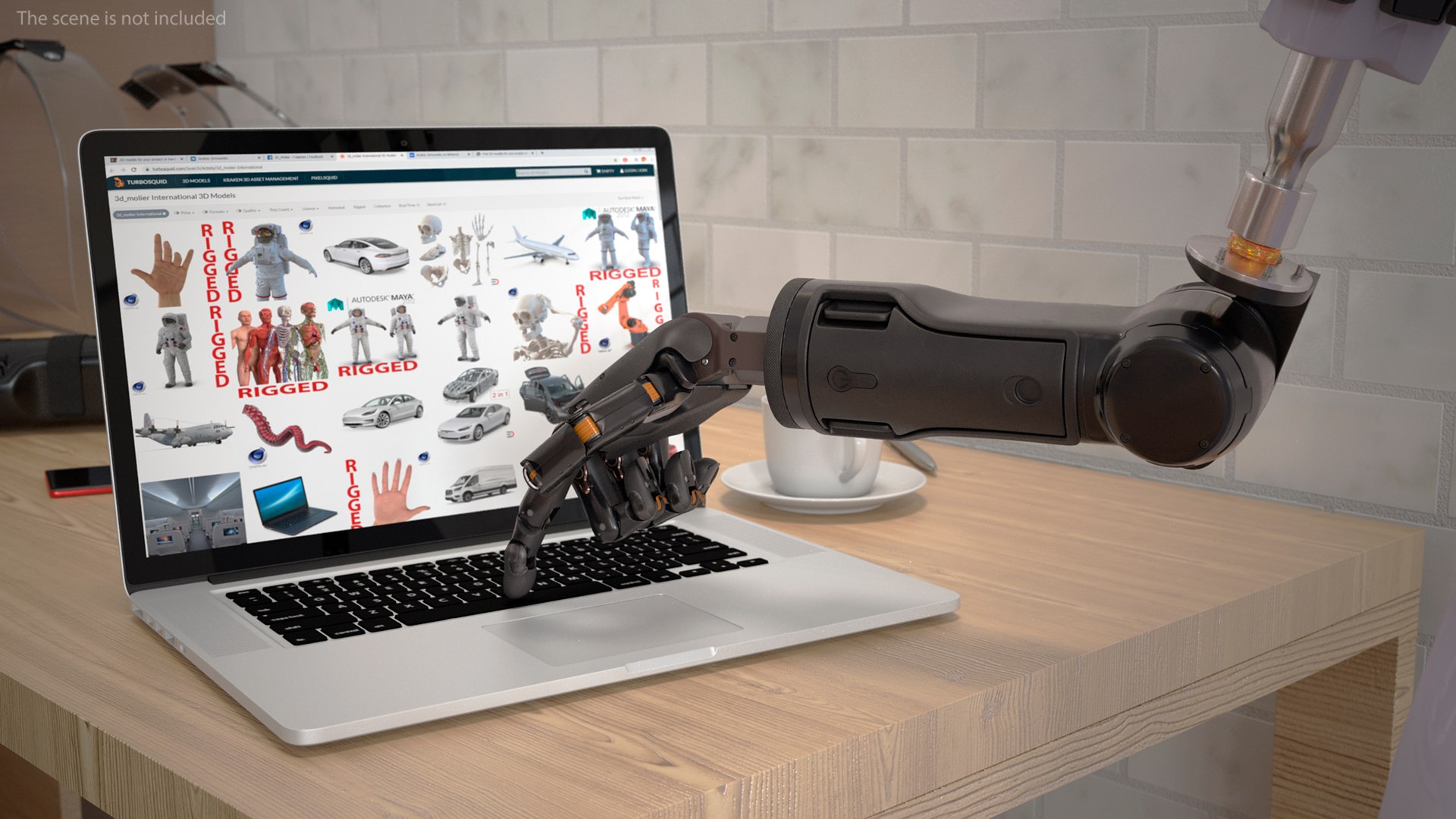 3D Brain Controlled Prosthetic Limbs Rigged For Cinema 4D Model ...