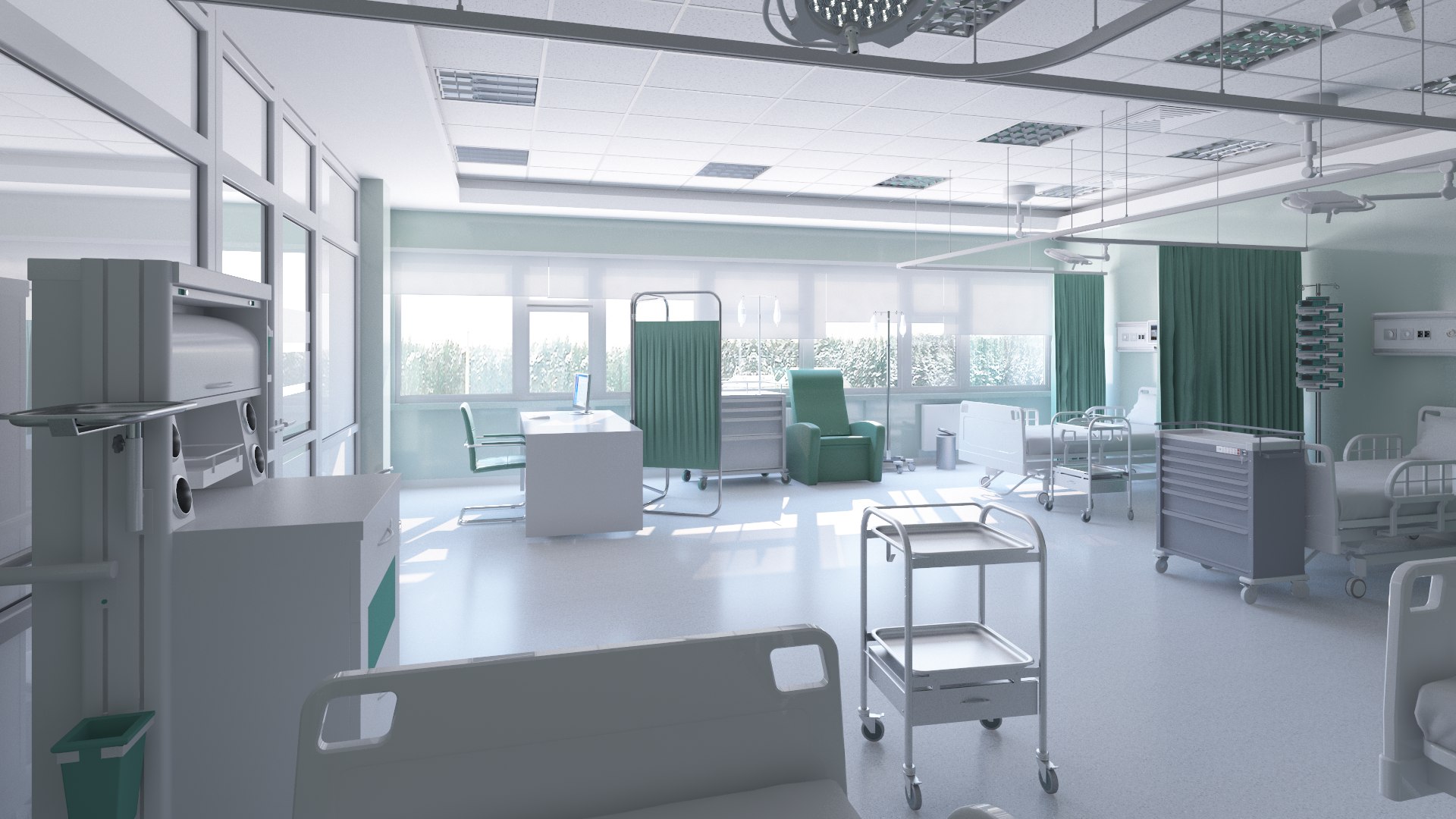 Hospital Patient Ward Room 8 3D - TurboSquid 2012642