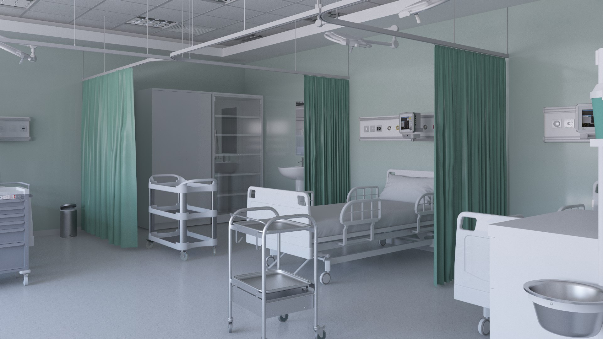 Hospital Patient Ward Room 8 3D - TurboSquid 2012642