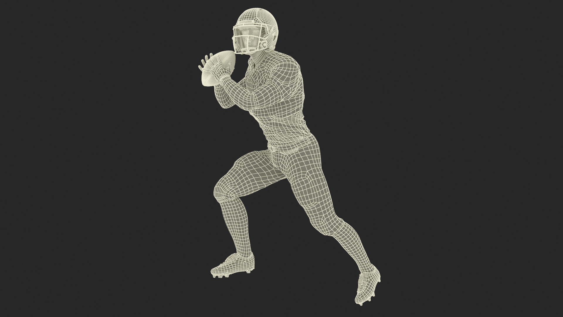 3D Black Man American Football Player Black Uniform Running The Ball ...