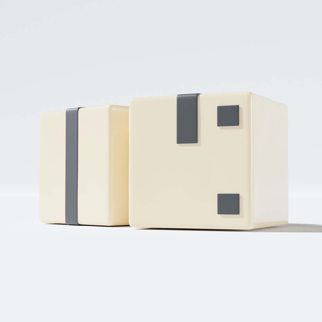 Delivery Box Cartoon 3D Model - TurboSquid 2330171