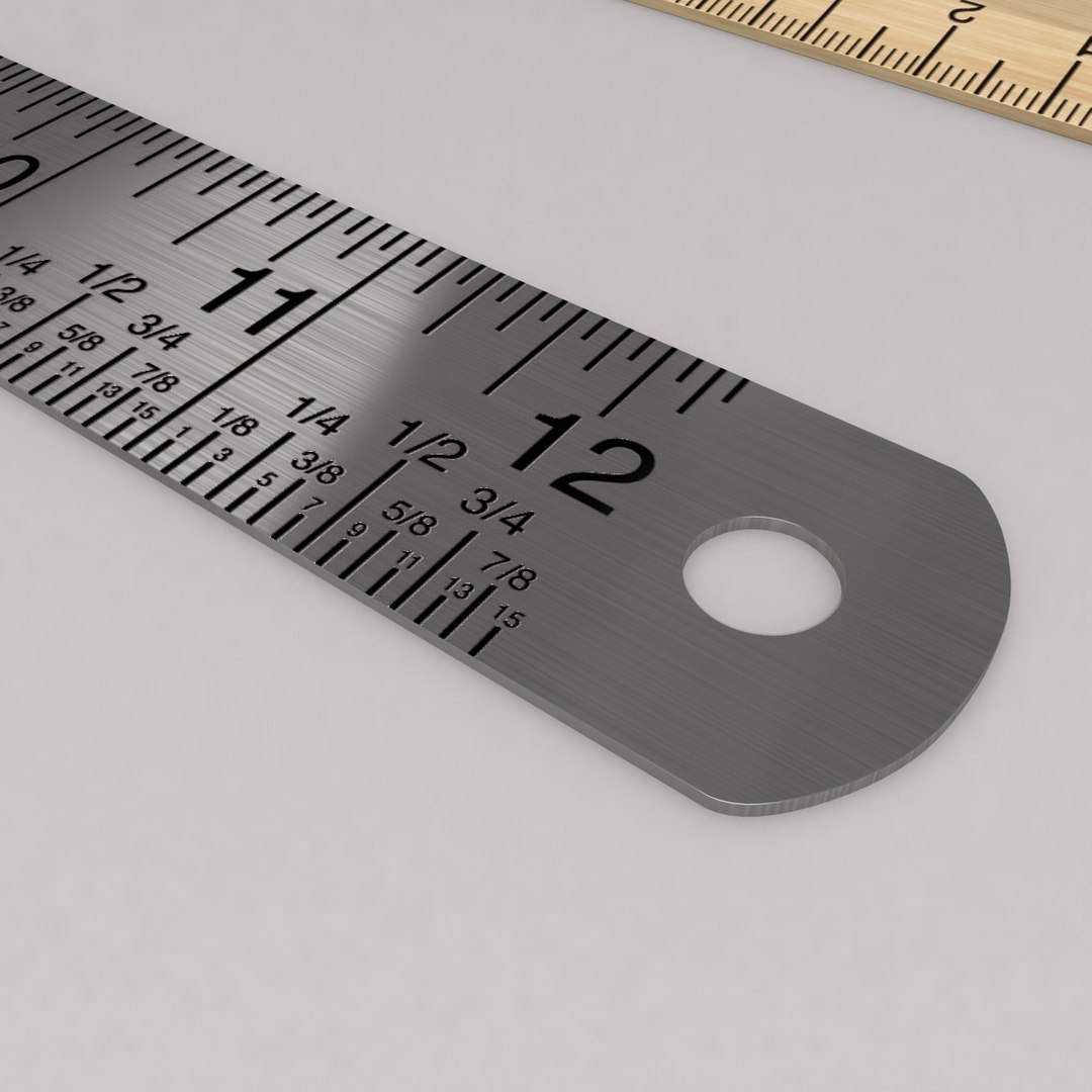 Ruler Metal Inches 3D Model - TurboSquid 1203033