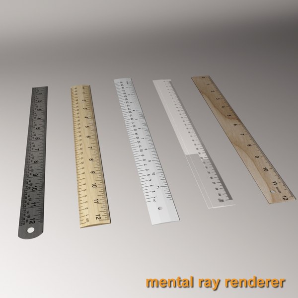 Ruler metal inches 3D model - TurboSquid 1203033