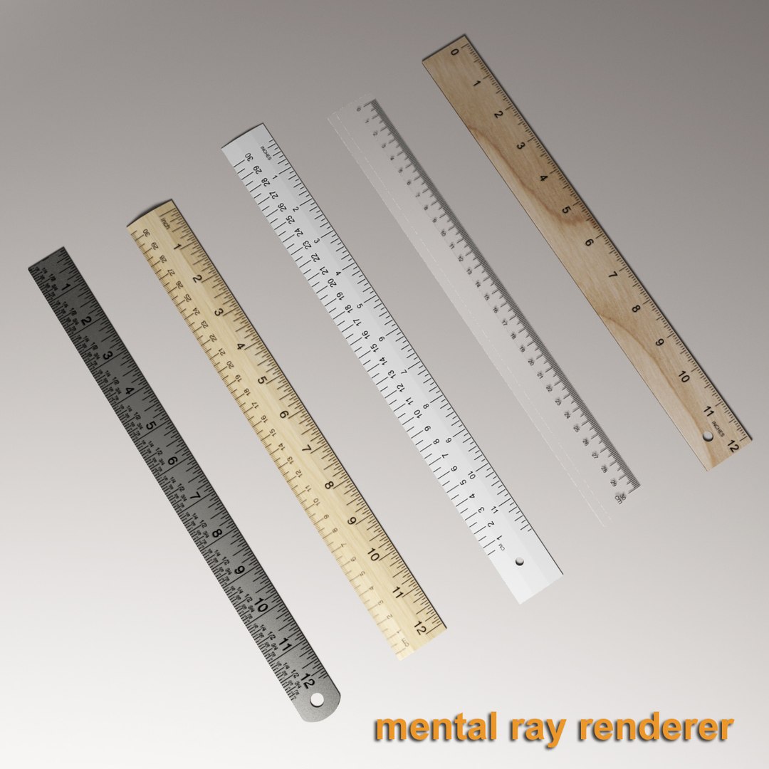 Ruler Metal Inches 3D Model - TurboSquid 1203033