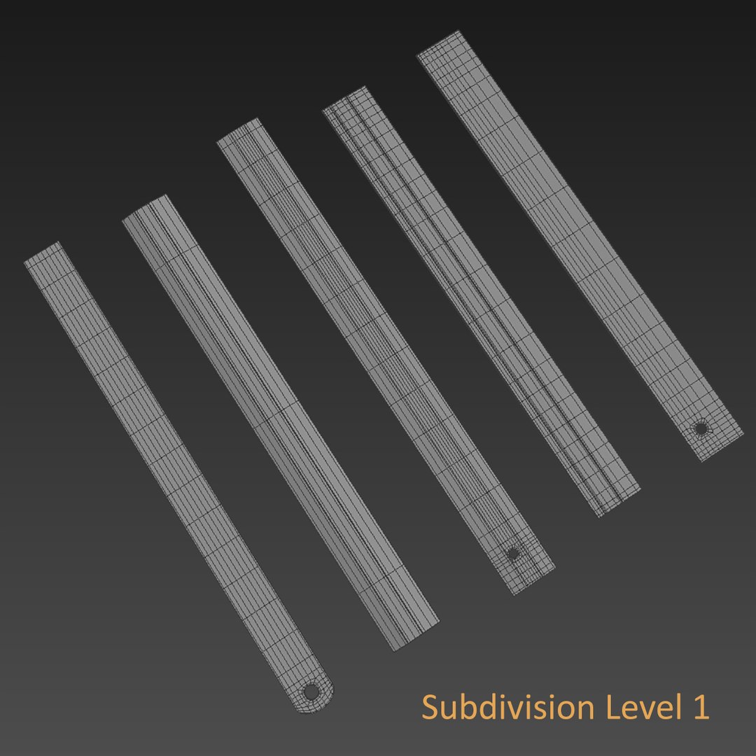 Ruler Metal Inches 3D Model - TurboSquid 1203033