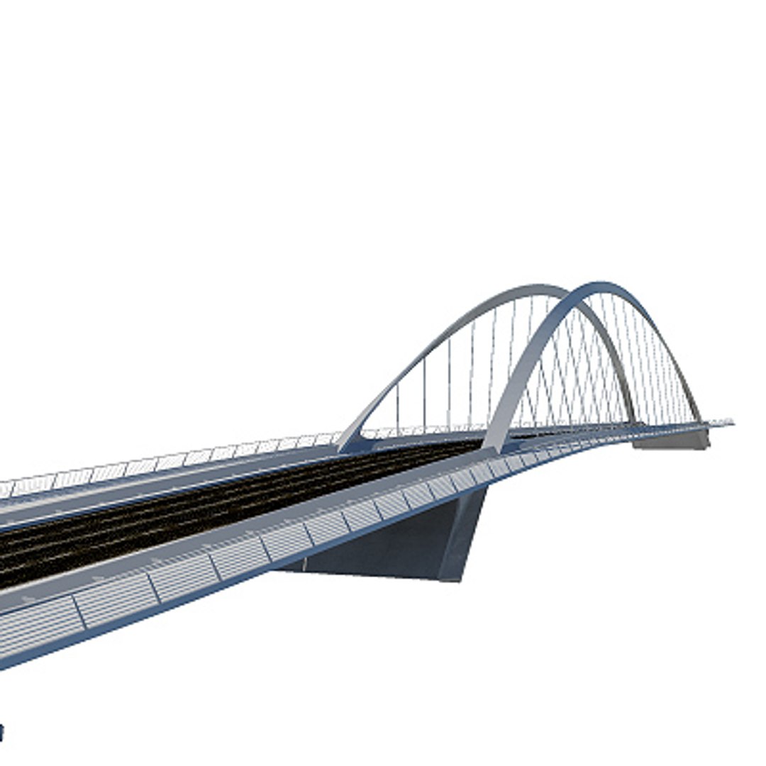 highway bridge arch suspension 3d model