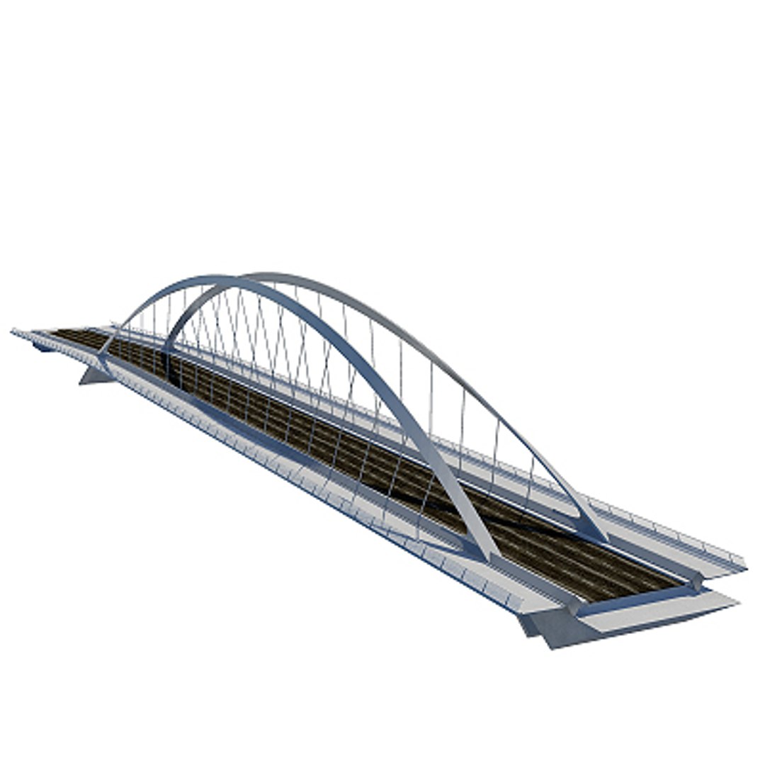 highway bridge arch suspension 3d model