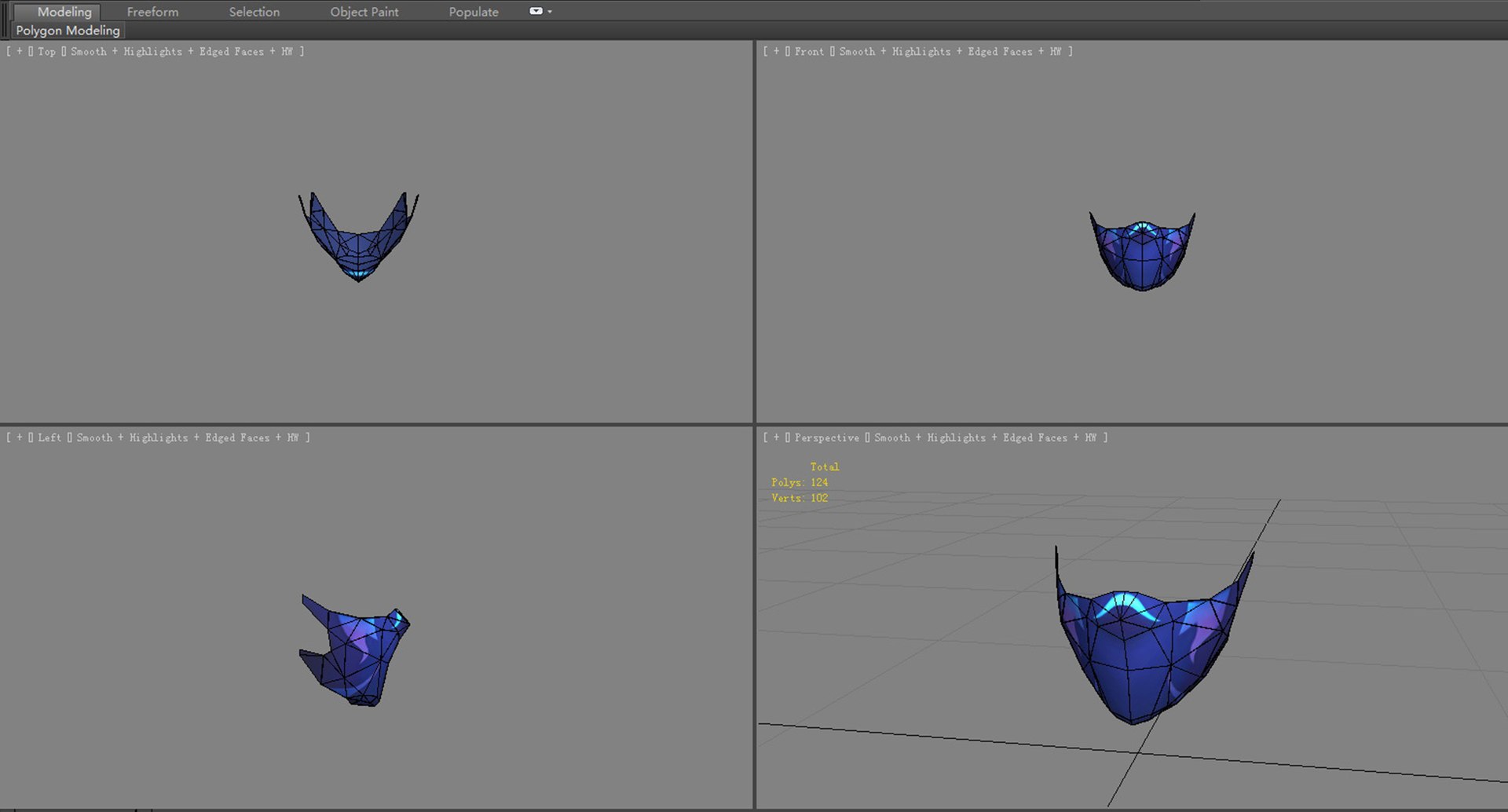 Blue mask Low-poly 3D model 3D model - TurboSquid 1963974