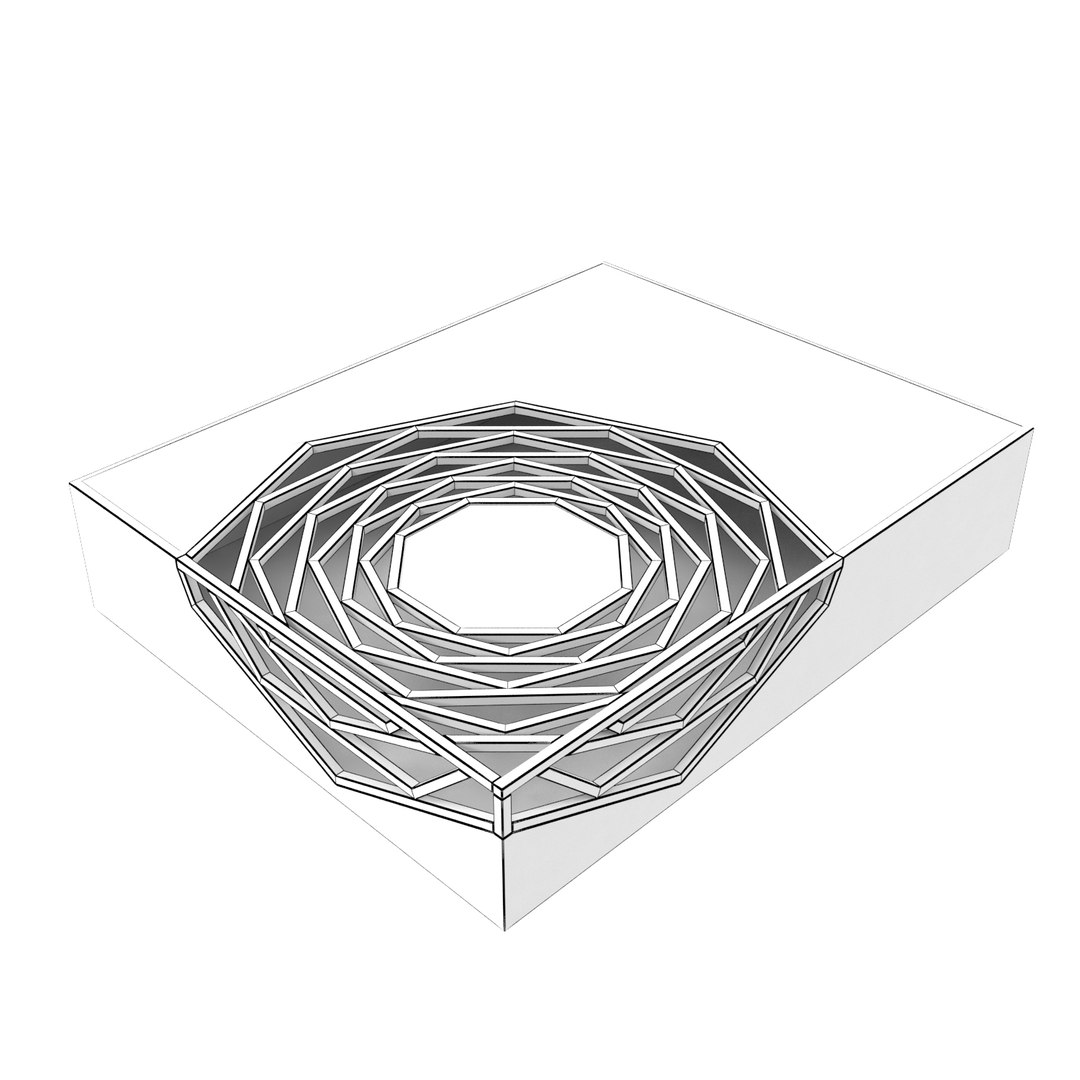 3d hanako long coffee table