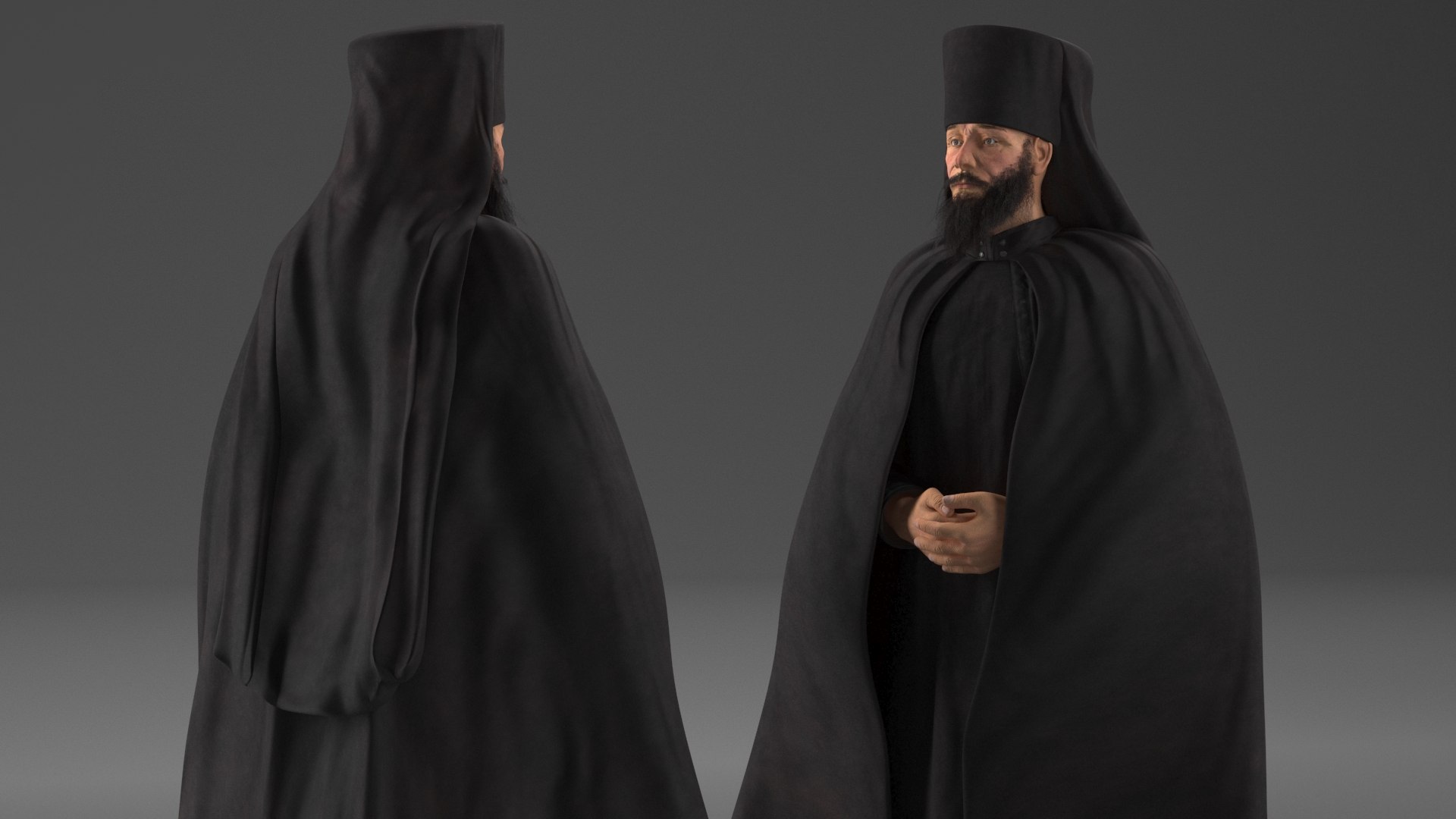Orthodox Monk Fully Dressed Rigged 3D Model - TurboSquid 2318989