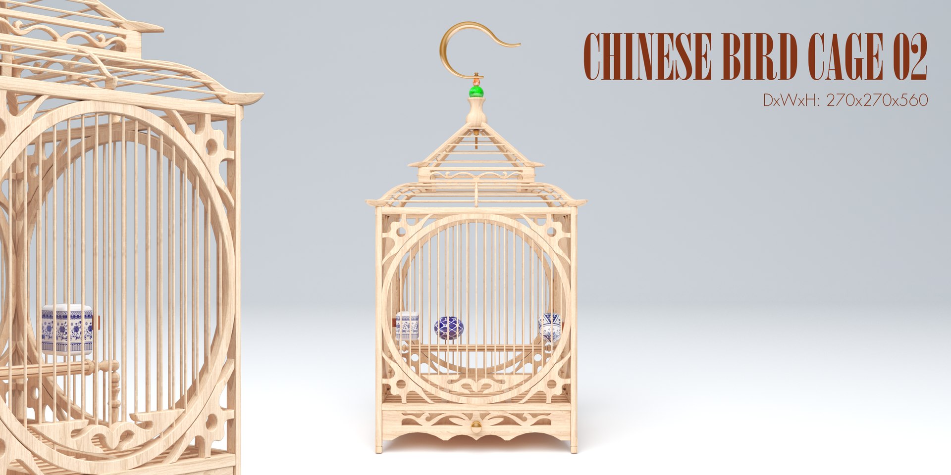 3D CHINESE BIRD CAGE 02 Model - TurboSquid 1782654