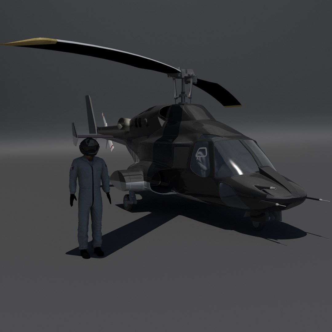 3d Model Airwolf Weapons Helcopter