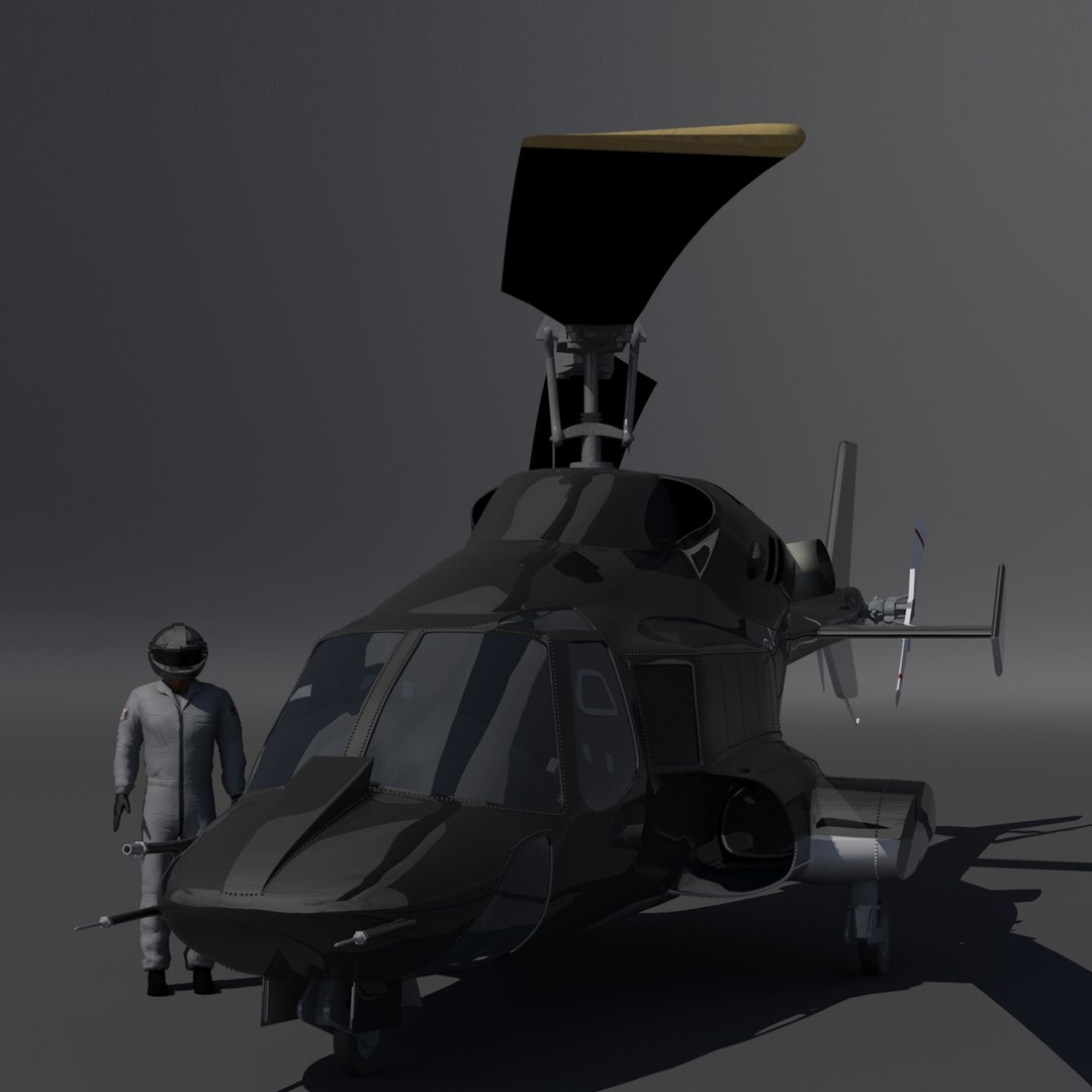 3d Model Airwolf Weapons Helcopter