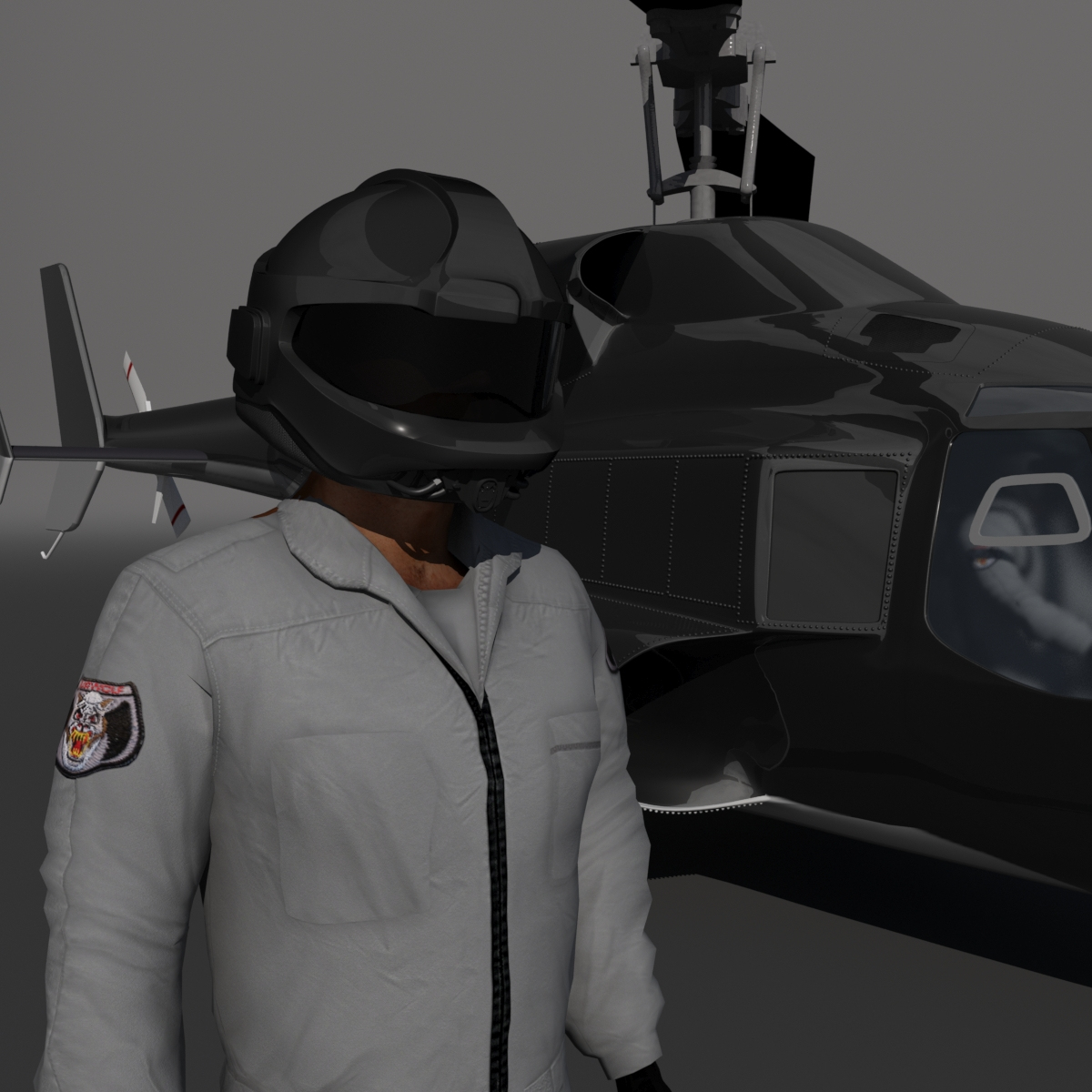 3d model airwolf weapons helcopter