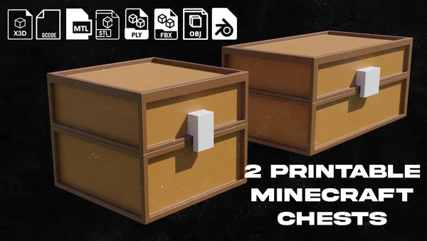 2 Minecraft Chests 3D 모델 - TurboSquid 1990627