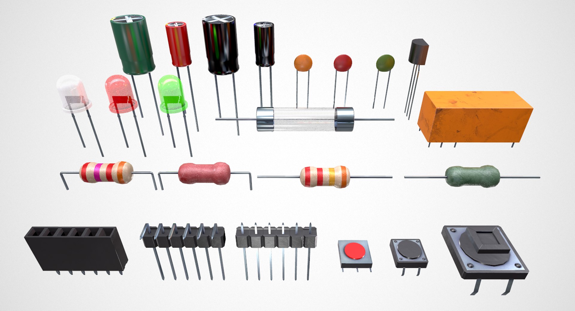 Electronic components 3D model - TurboSquid 1501860