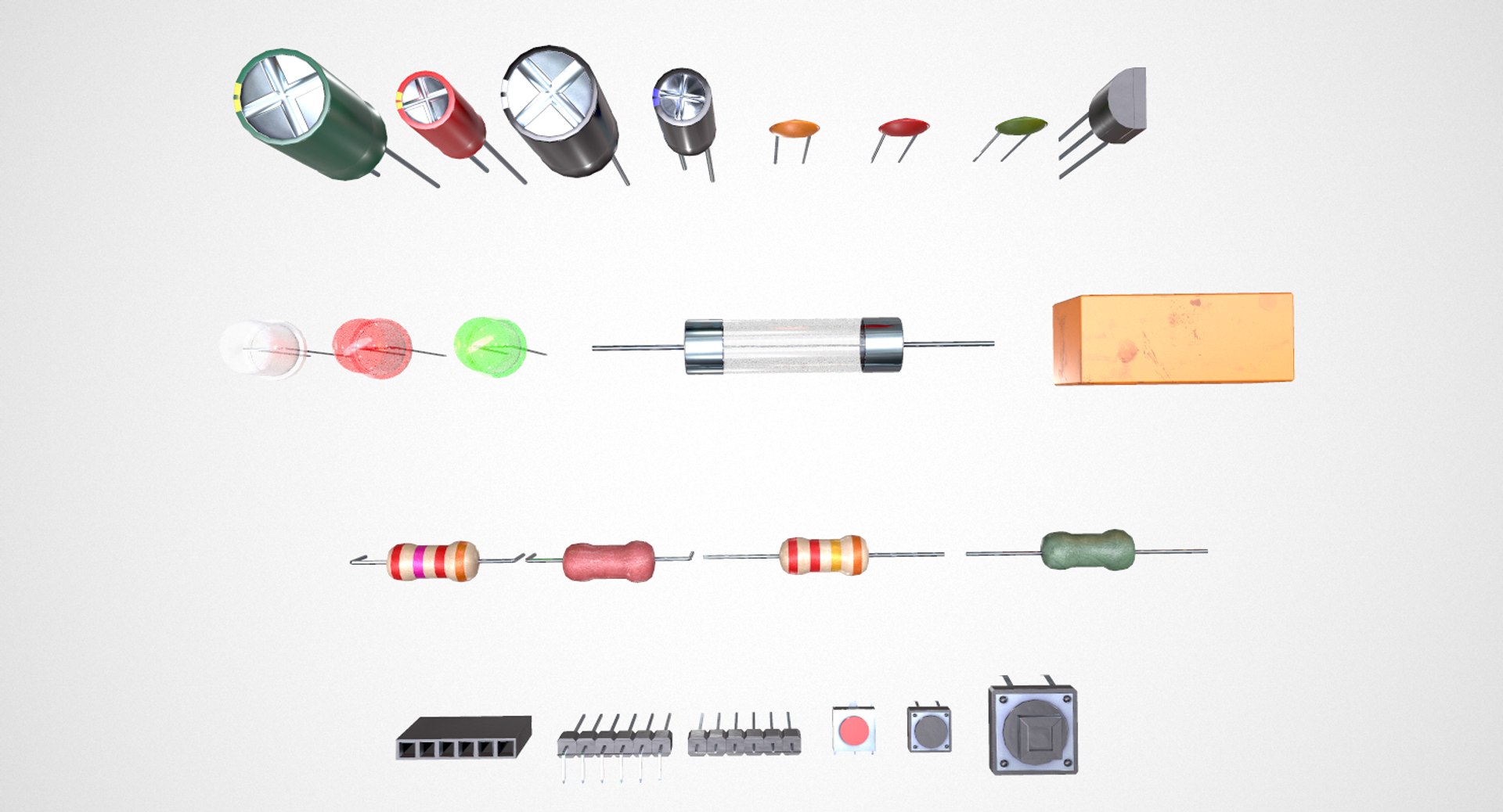 Electronic Components 3D Model - TurboSquid 1501860
