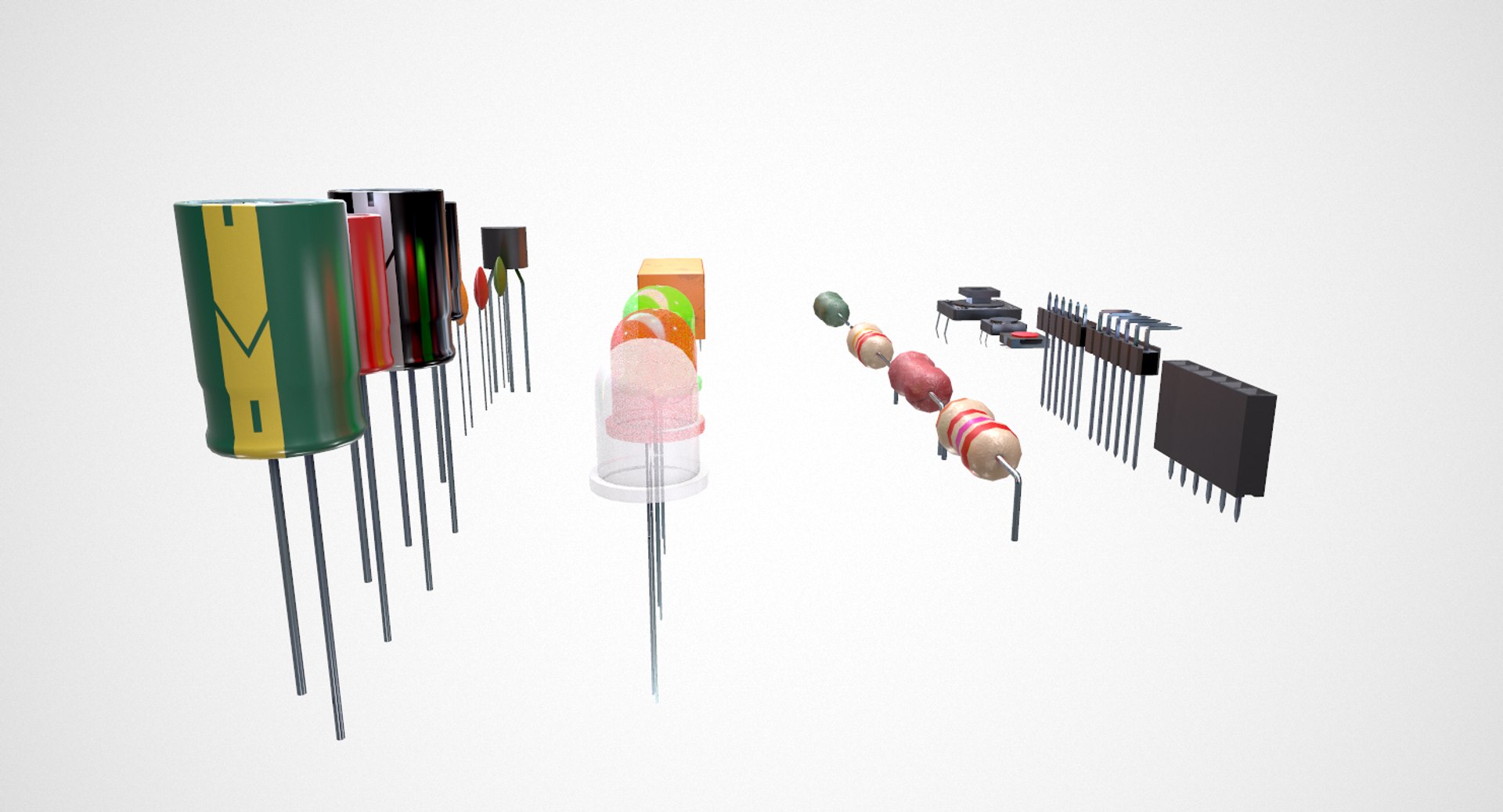 Electronic Components 3D Model - TurboSquid 1501860