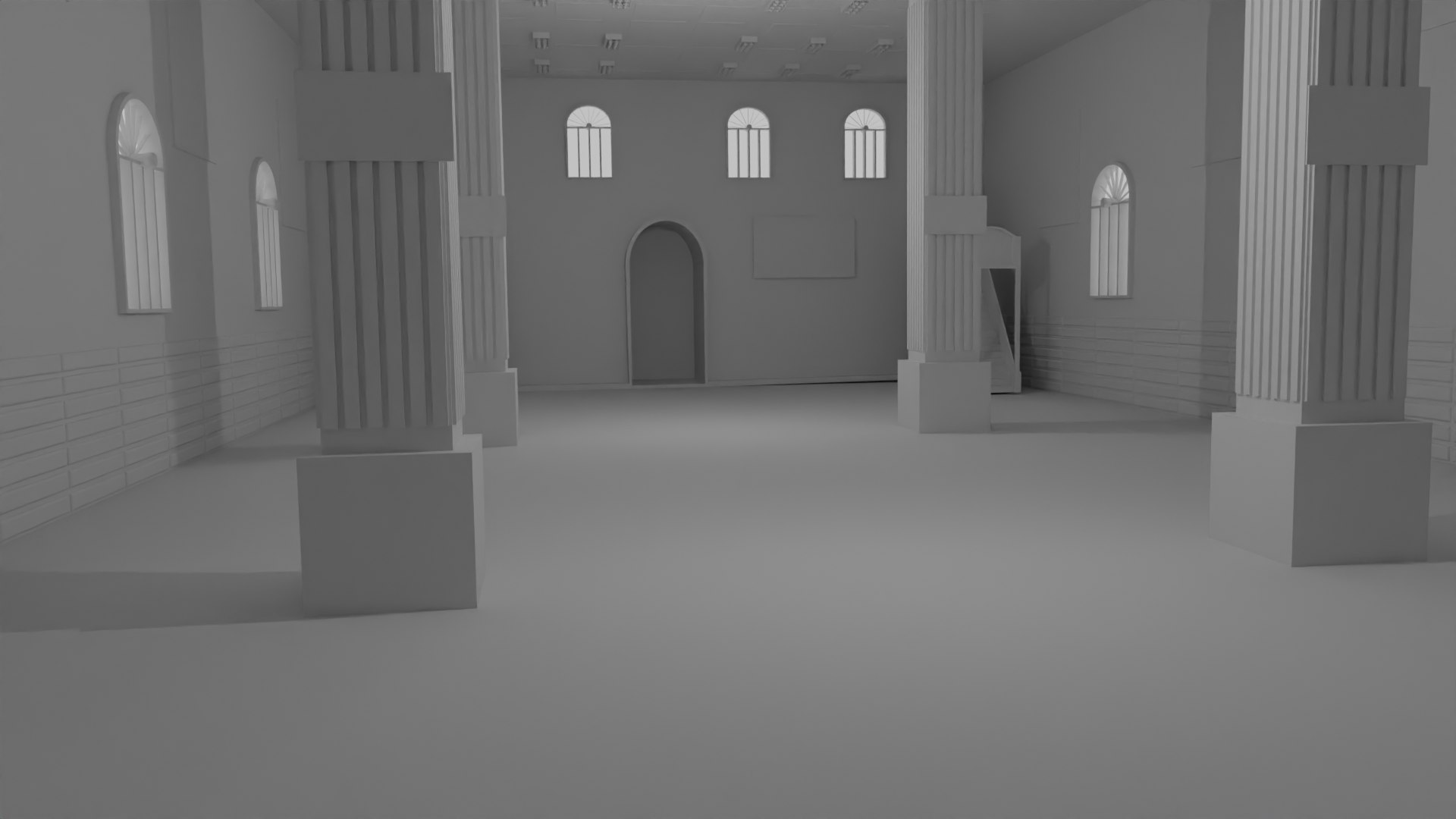 3D model Mosque Interior No Material - TurboSquid 2178923