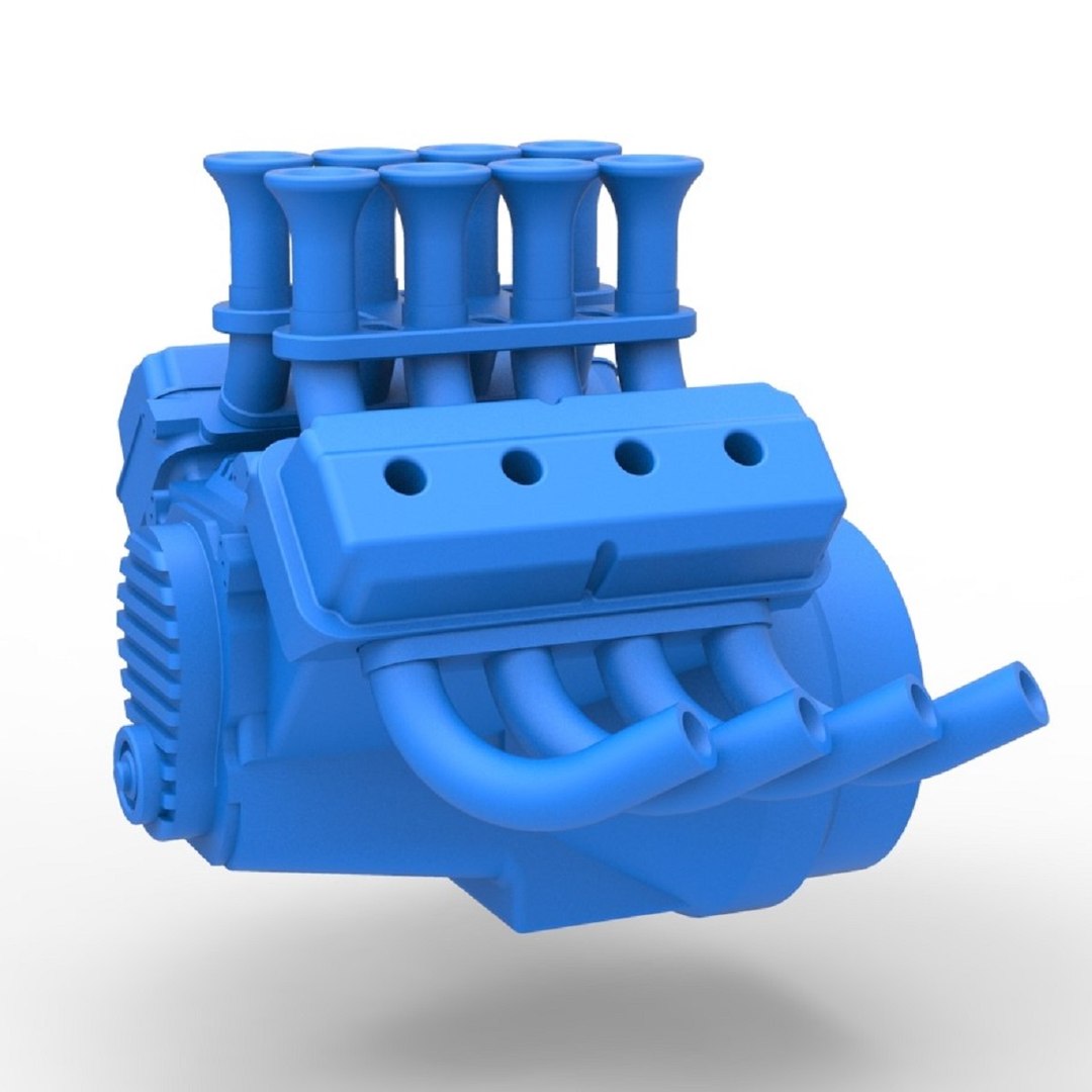 3D Diecast Engine V8 For Vintage Dragster Scale 1 To 25 Model ...