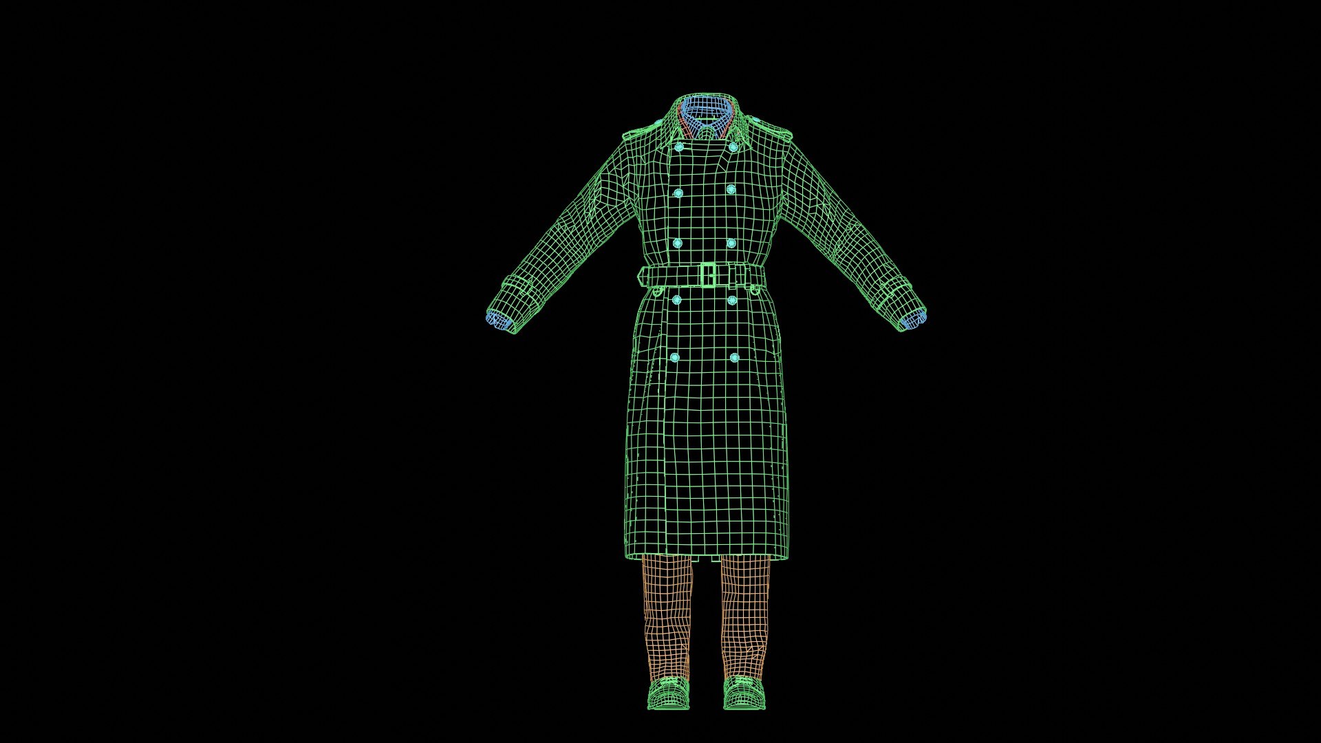3D London Coat Outfit Cloth - TurboSquid 2064700