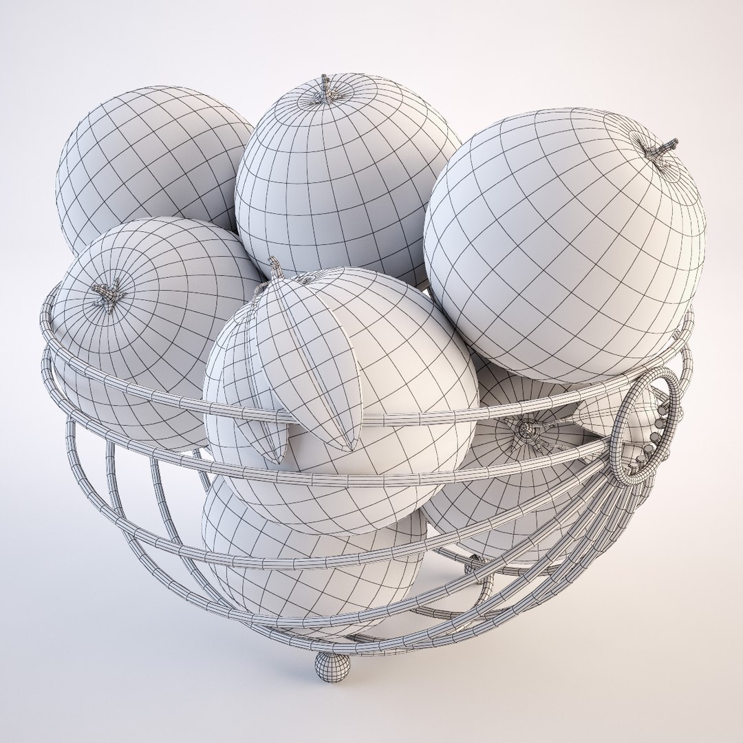 3d vase orange grapefruit