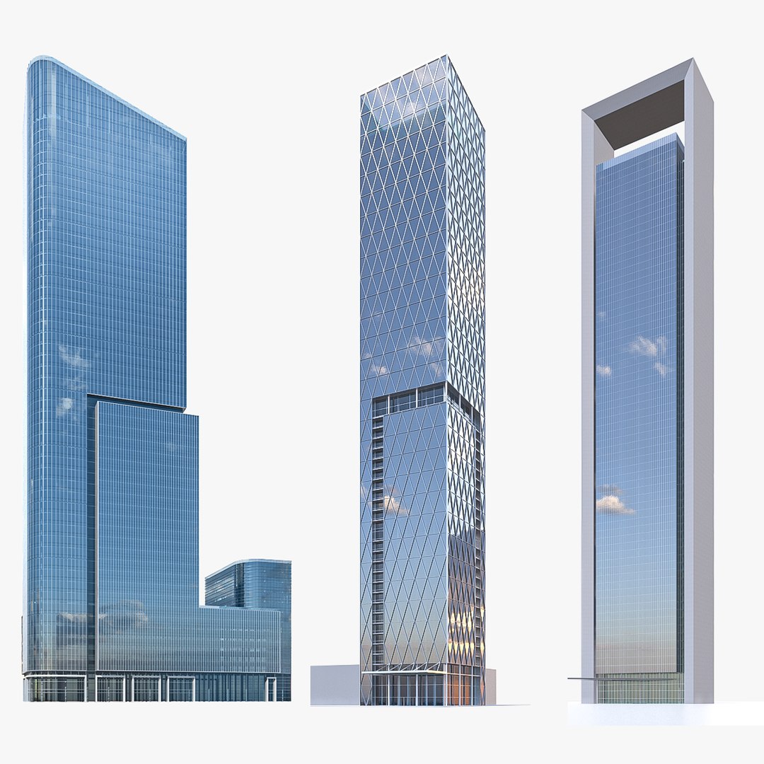 Office towers collection 3D model - TurboSquid 2017458