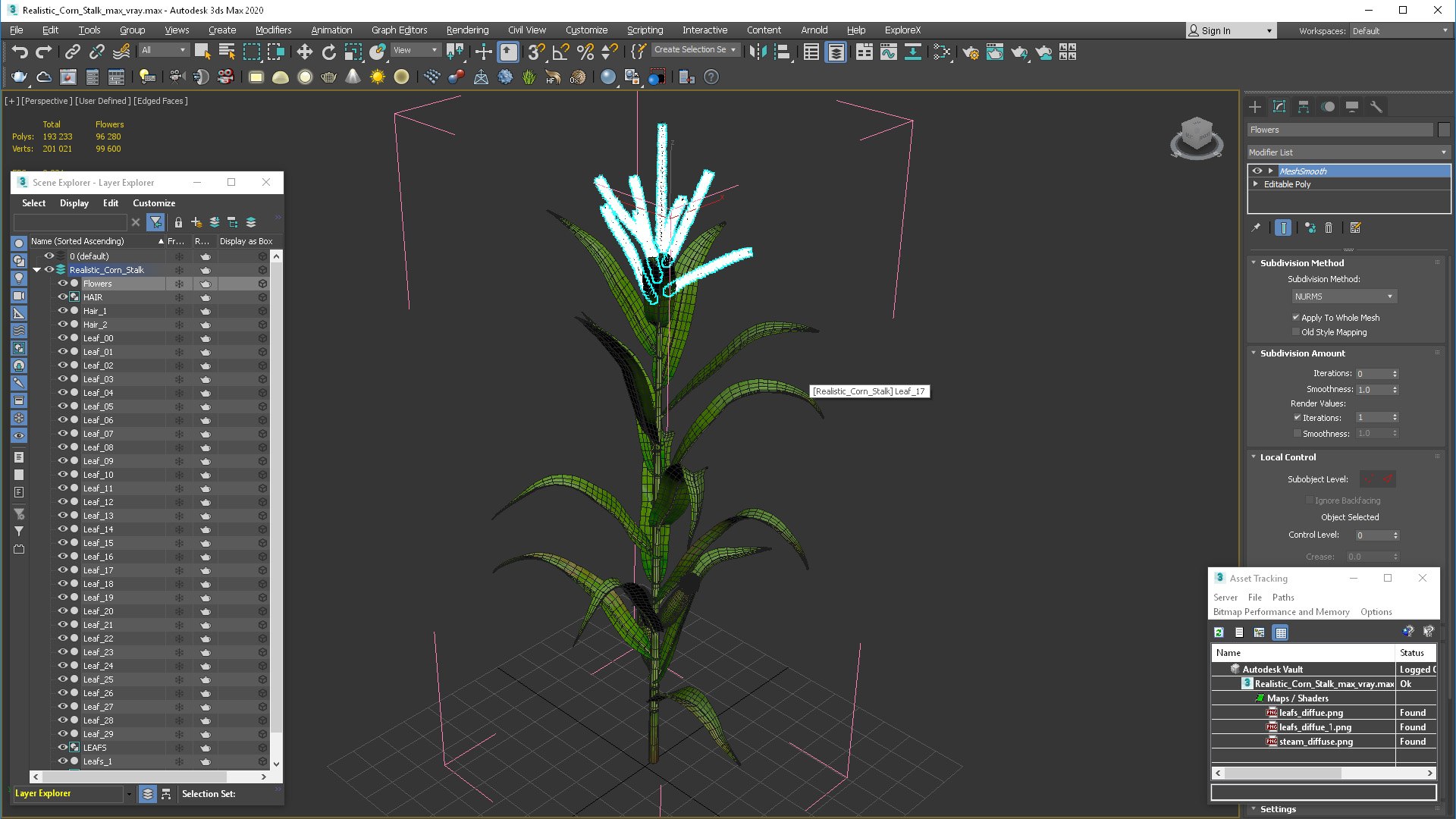 3D Realistic Corn Stalk Model - TurboSquid 2329234