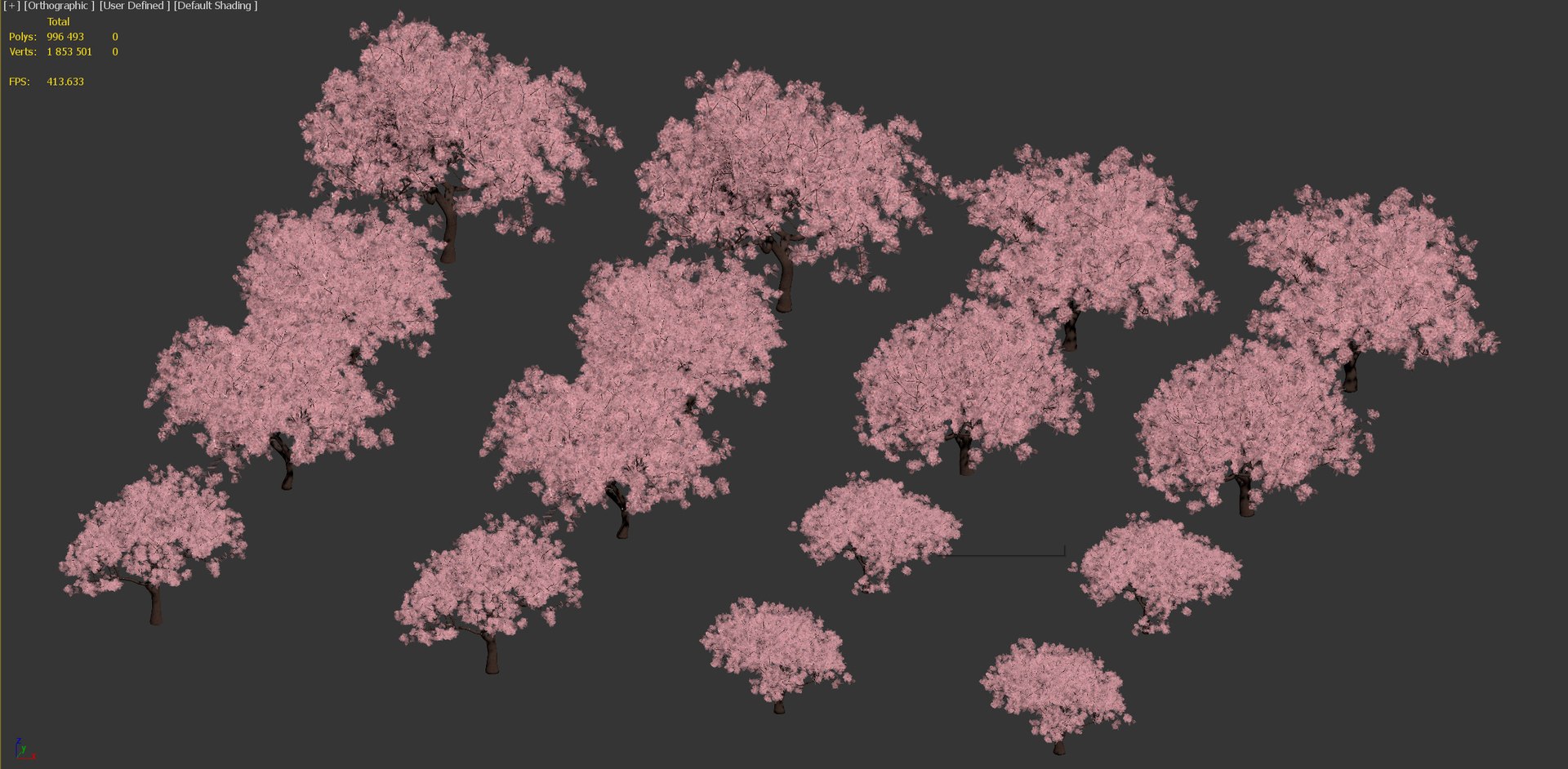 3D Sakura Low Poly Set - TurboSquid 2434008
