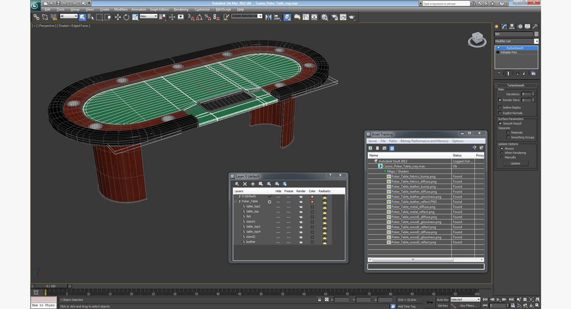 Casino Poker Table 3D Model - TurboSquid 1204813