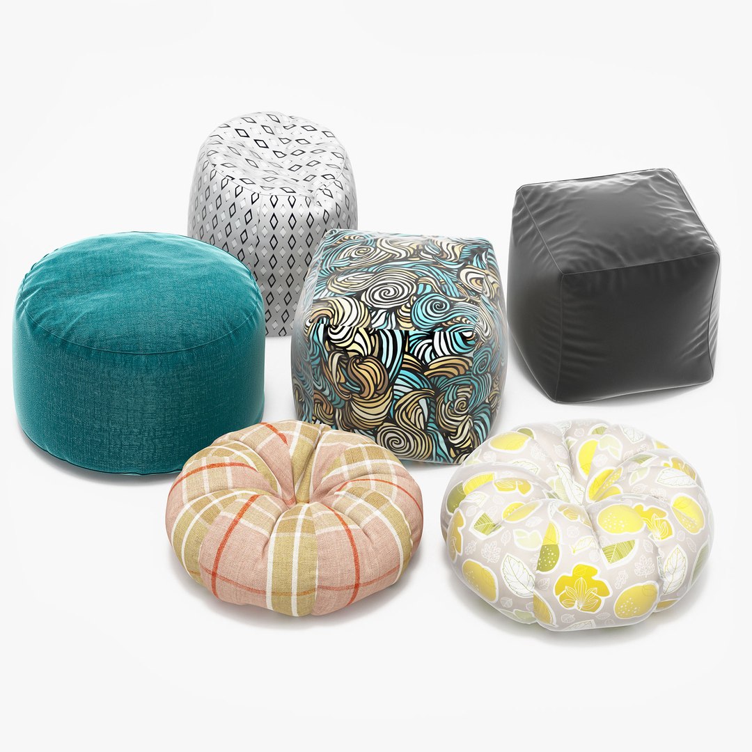 3d poufs model