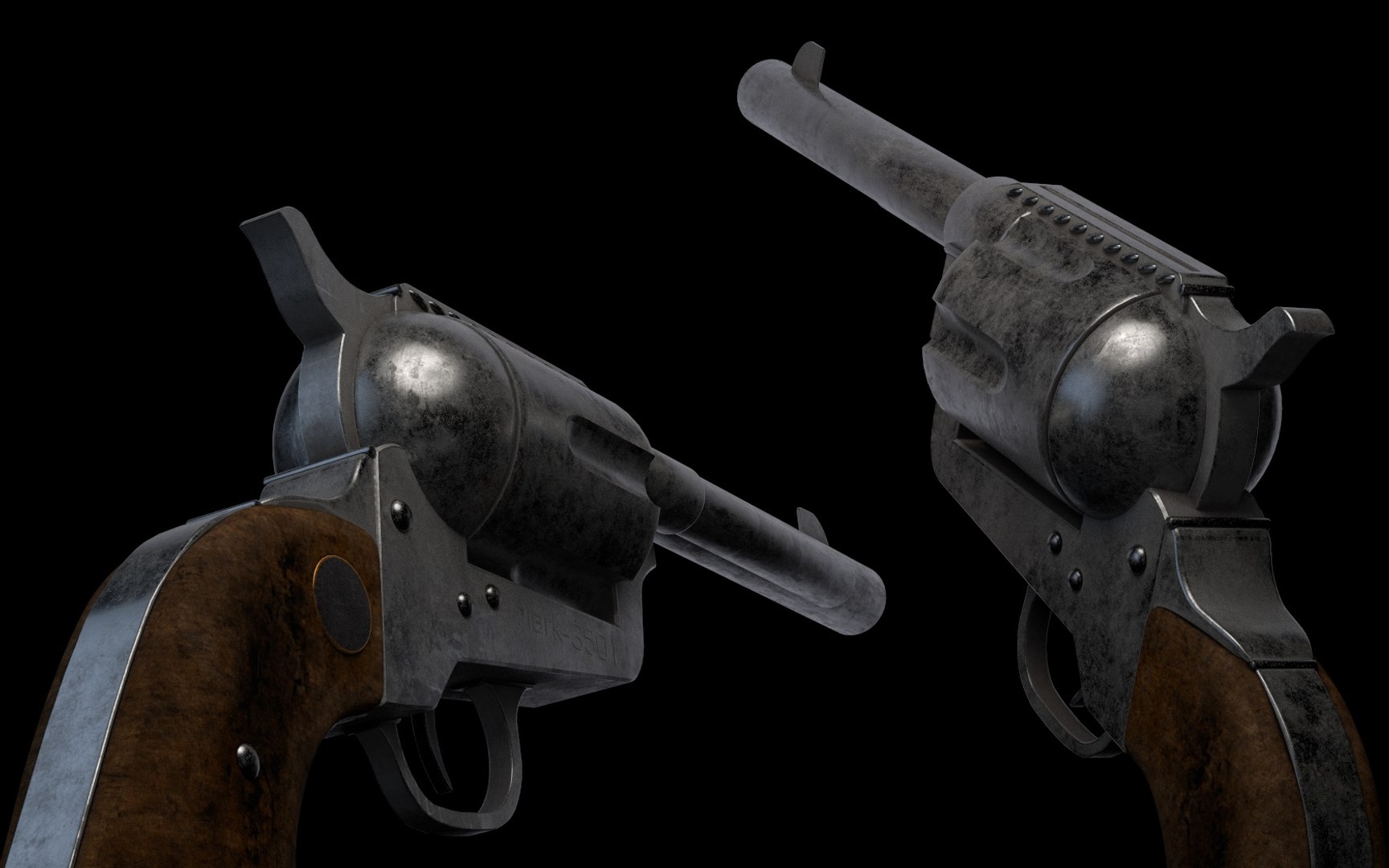 3D Revolver "Colt 45" Model - TurboSquid 1727600