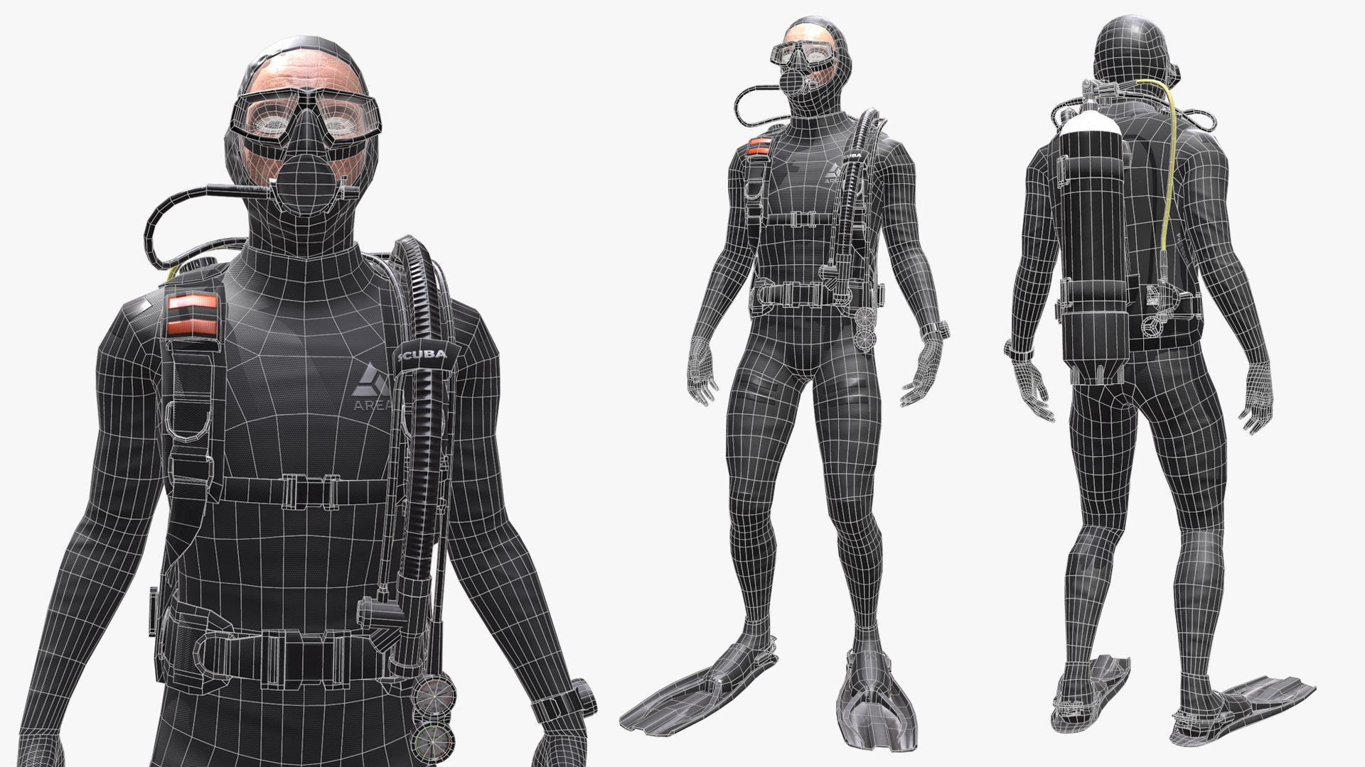 3D Scuba Diver Diving Suit - TurboSquid 1982984