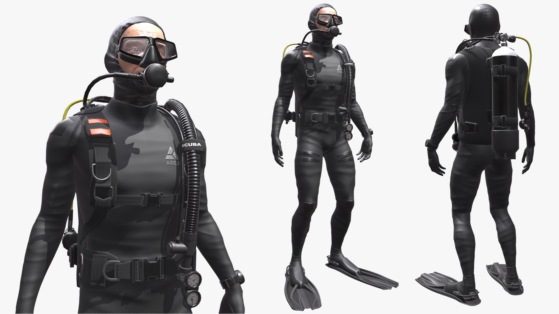 3D Scuba Diver Diving Suit - TurboSquid 1982984