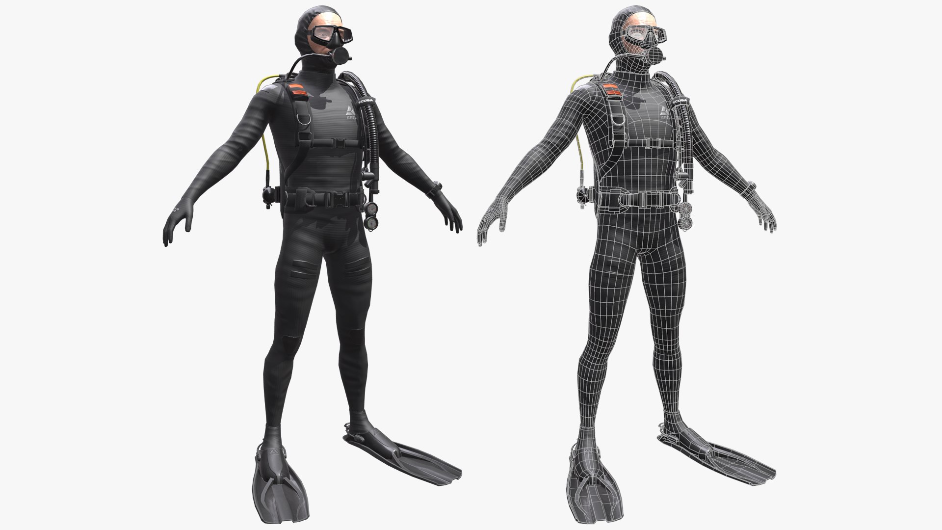 3D Scuba Diver Diving Suit - TurboSquid 1982984