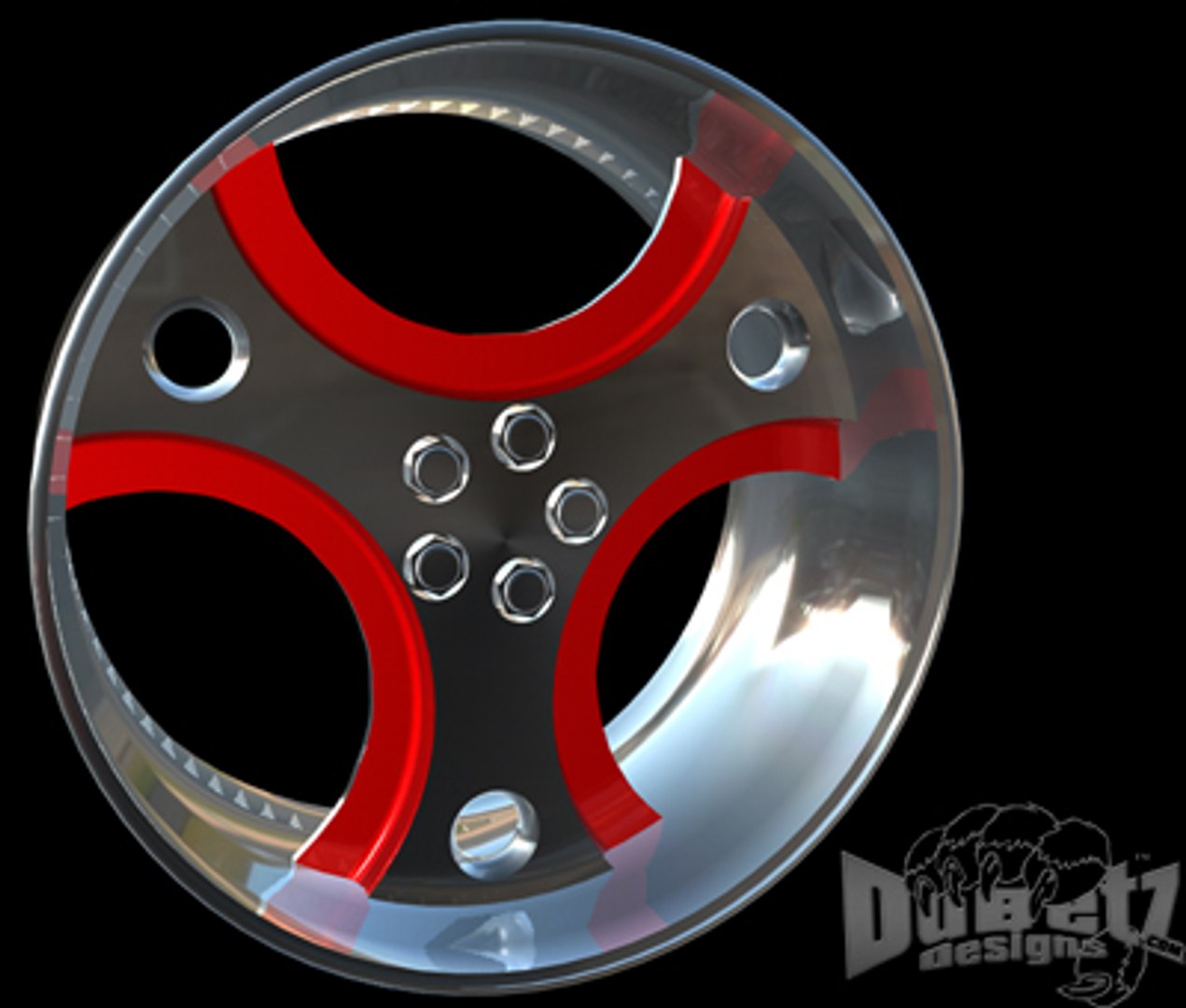 3d original wheel 3 spoked model