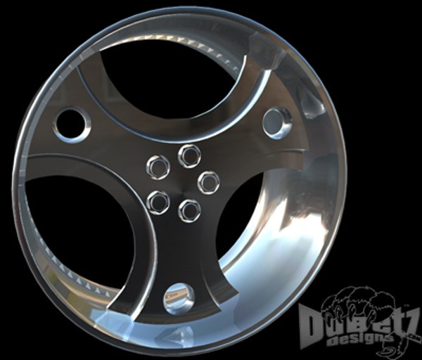 3d original wheel 3 spoked model