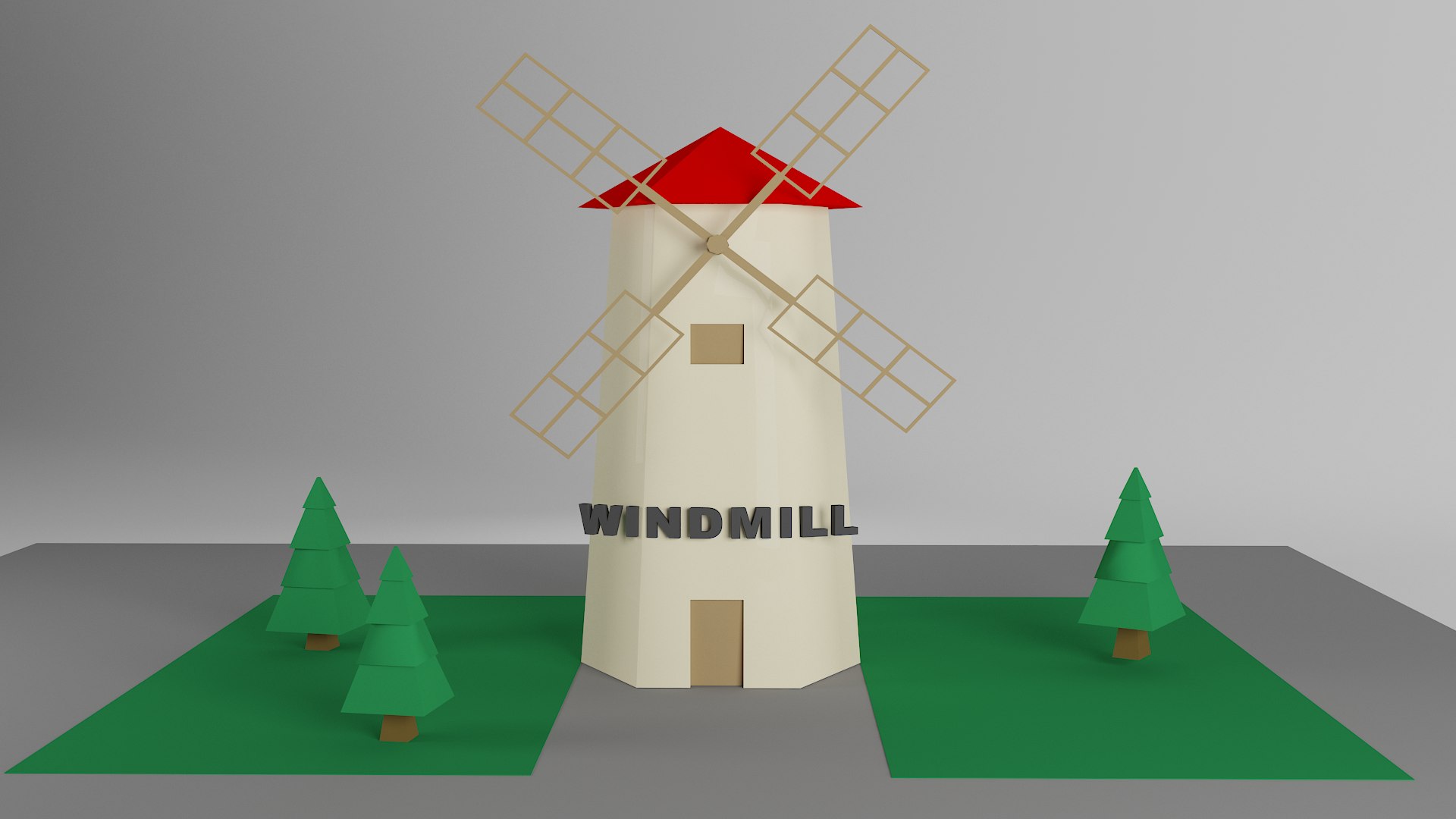 LOWPOLY WINDMILL 3D model - TurboSquid 1949388