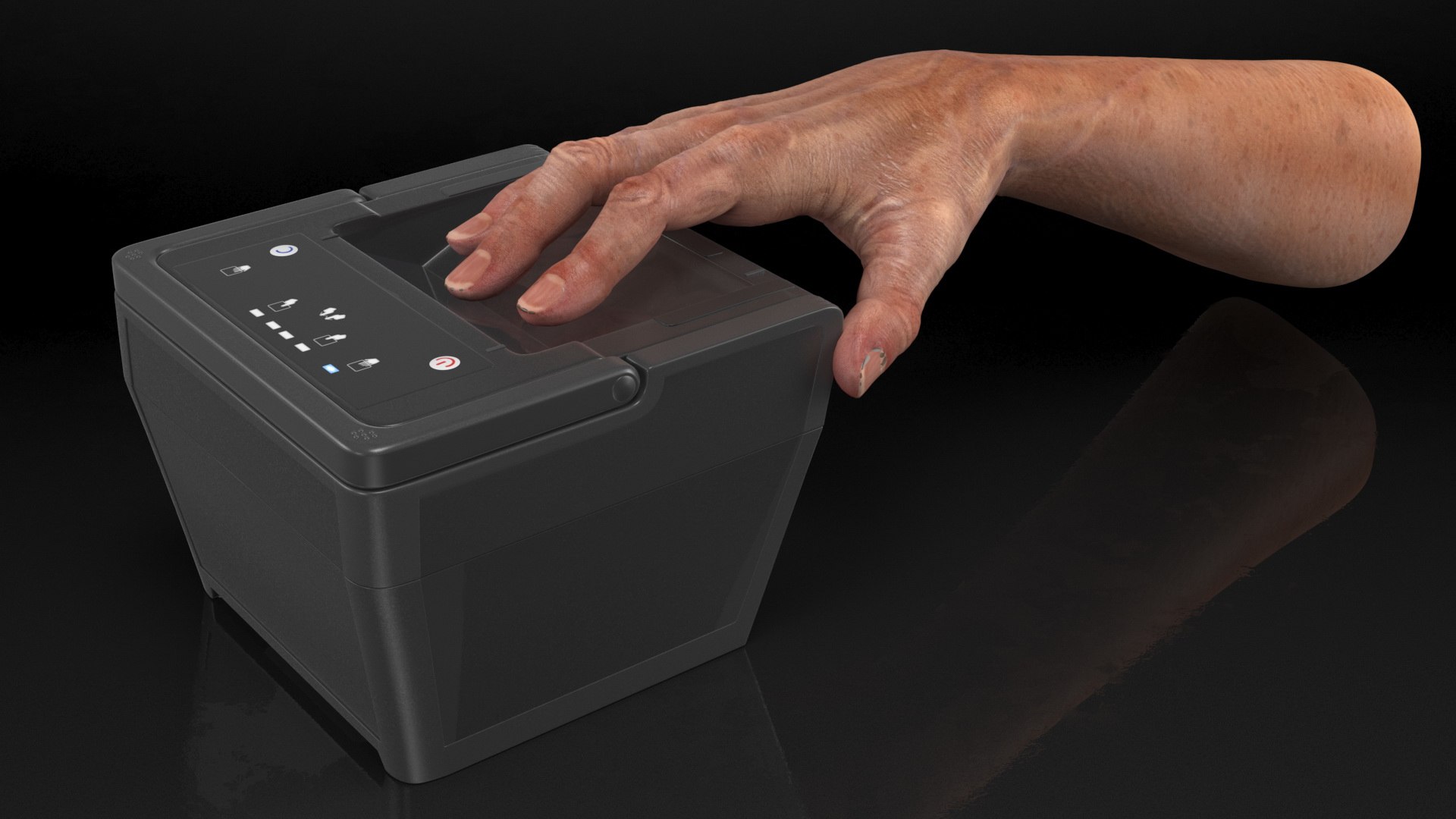 3D Model Fingerprints Scanner With Rigged Hand Collection - TurboSquid ...