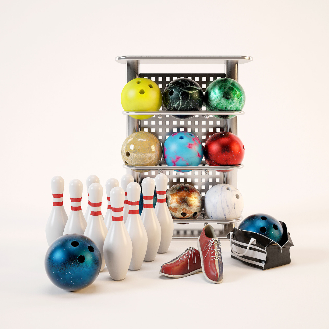 Bowling Set Ball 3d Max
