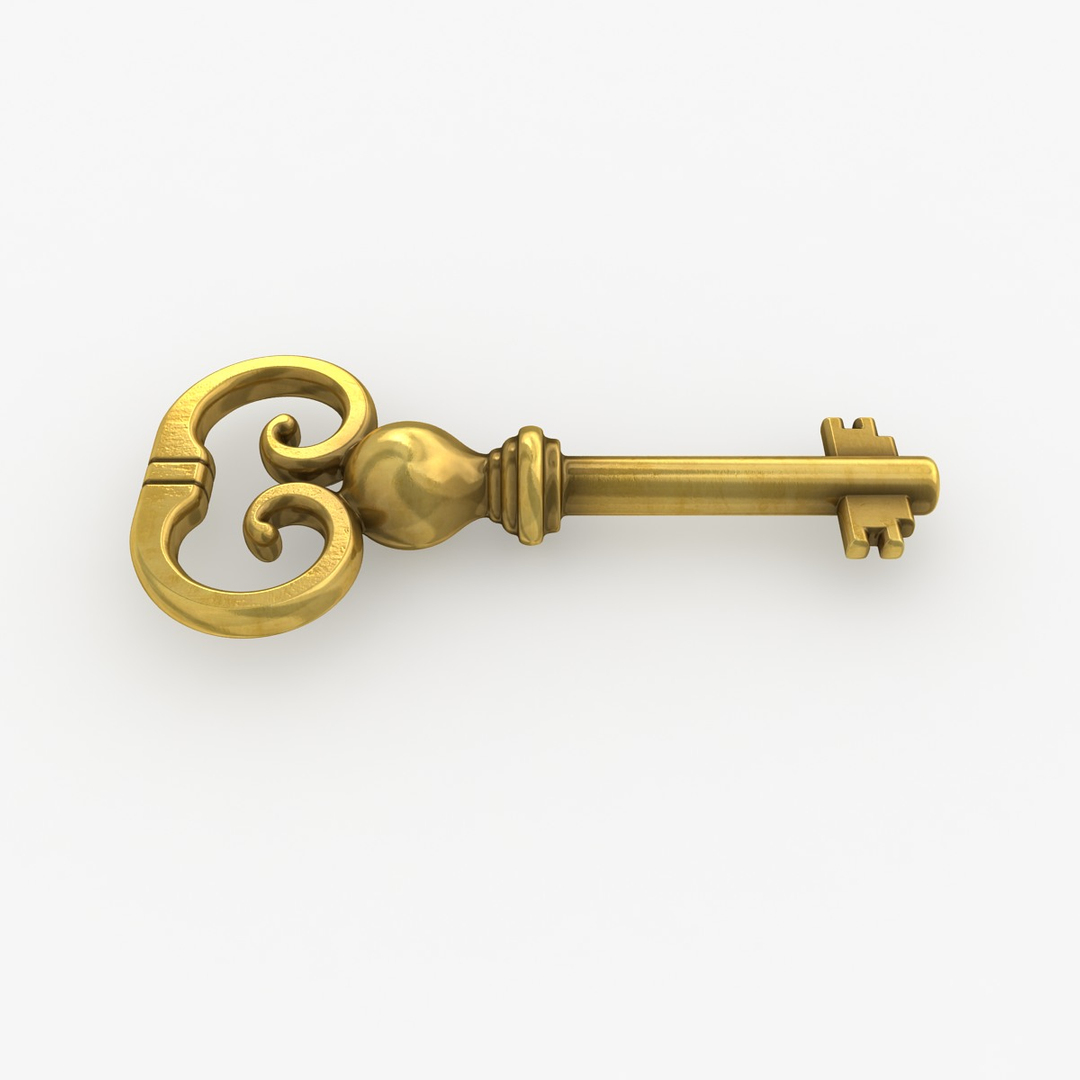 Realistic Vintage Key Gold Silver Max