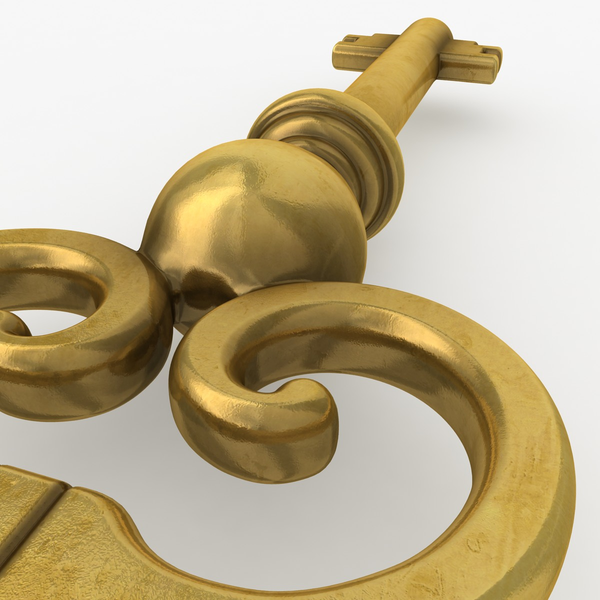 realistic vintage key gold silver max