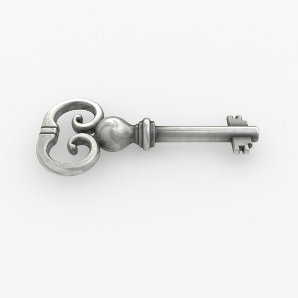 realistic vintage key gold silver max
