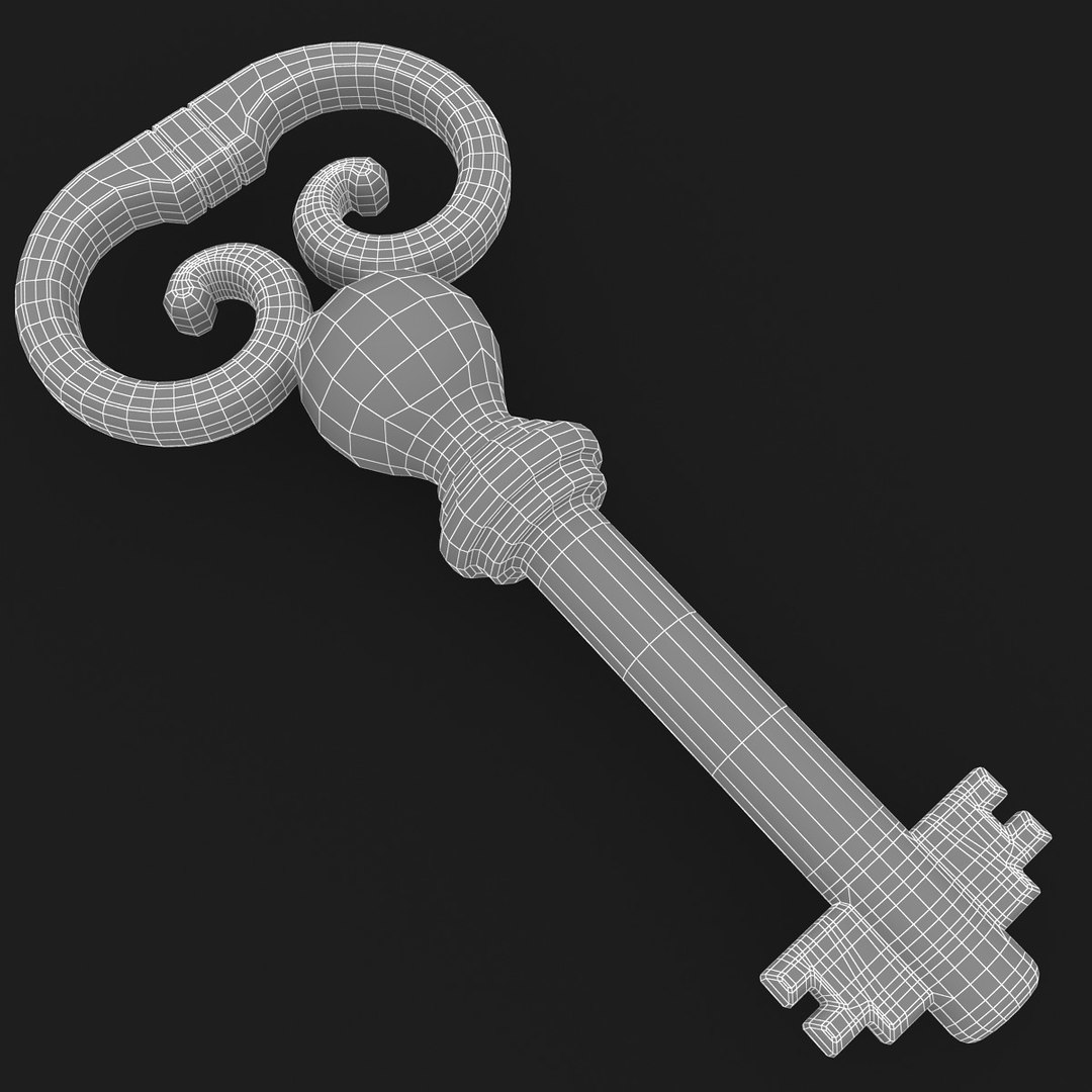 Realistic Vintage Key Gold Silver Max