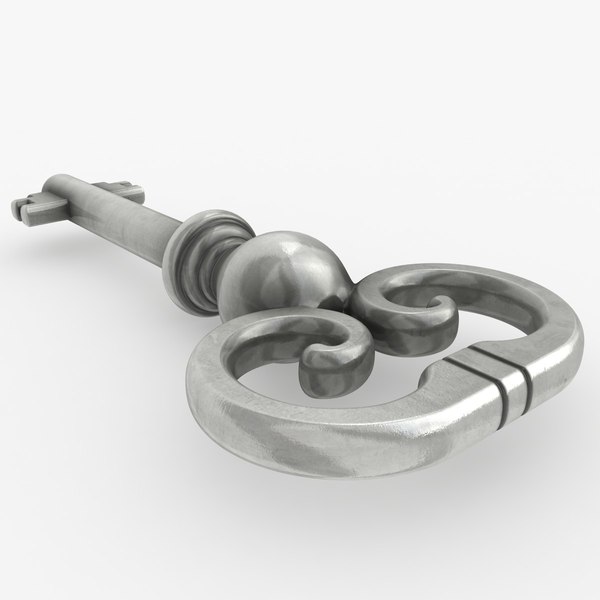 realistic vintage key gold silver max