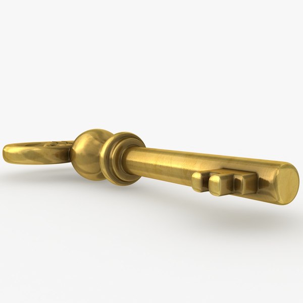 realistic vintage key gold silver max